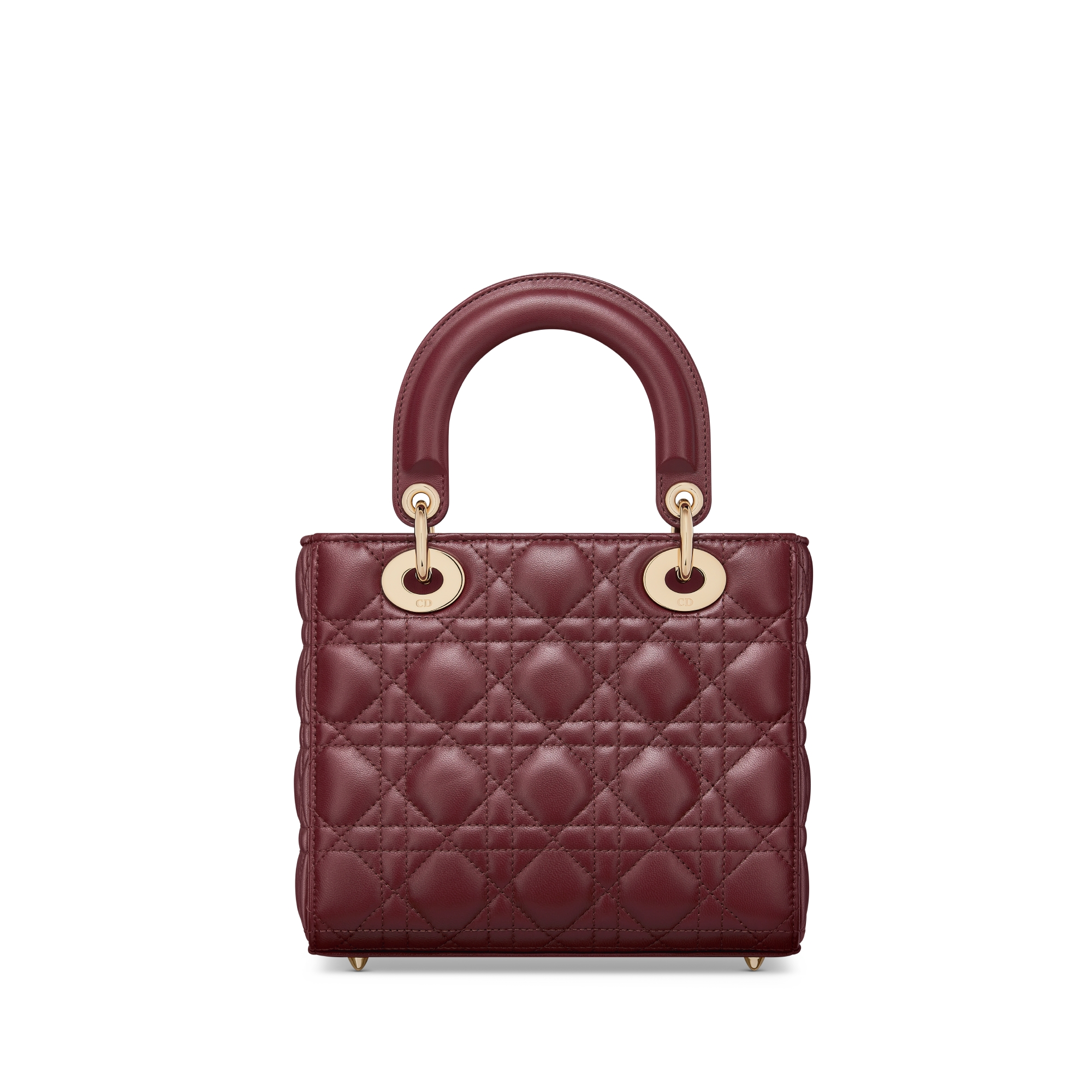 Small Lady Dior My ABCDior Bag Burgundy Cannage Lambskin | DIOR