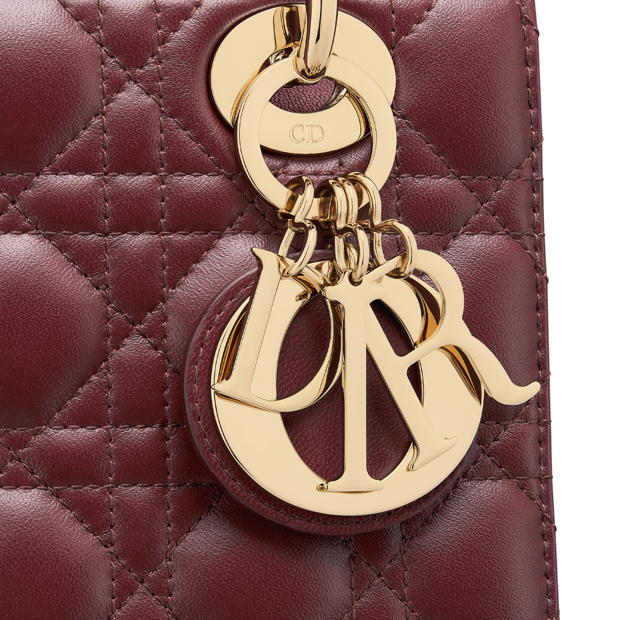 Small Lady Dior My ABCDior Bag Burgundy Cannage Lambskin | DIOR