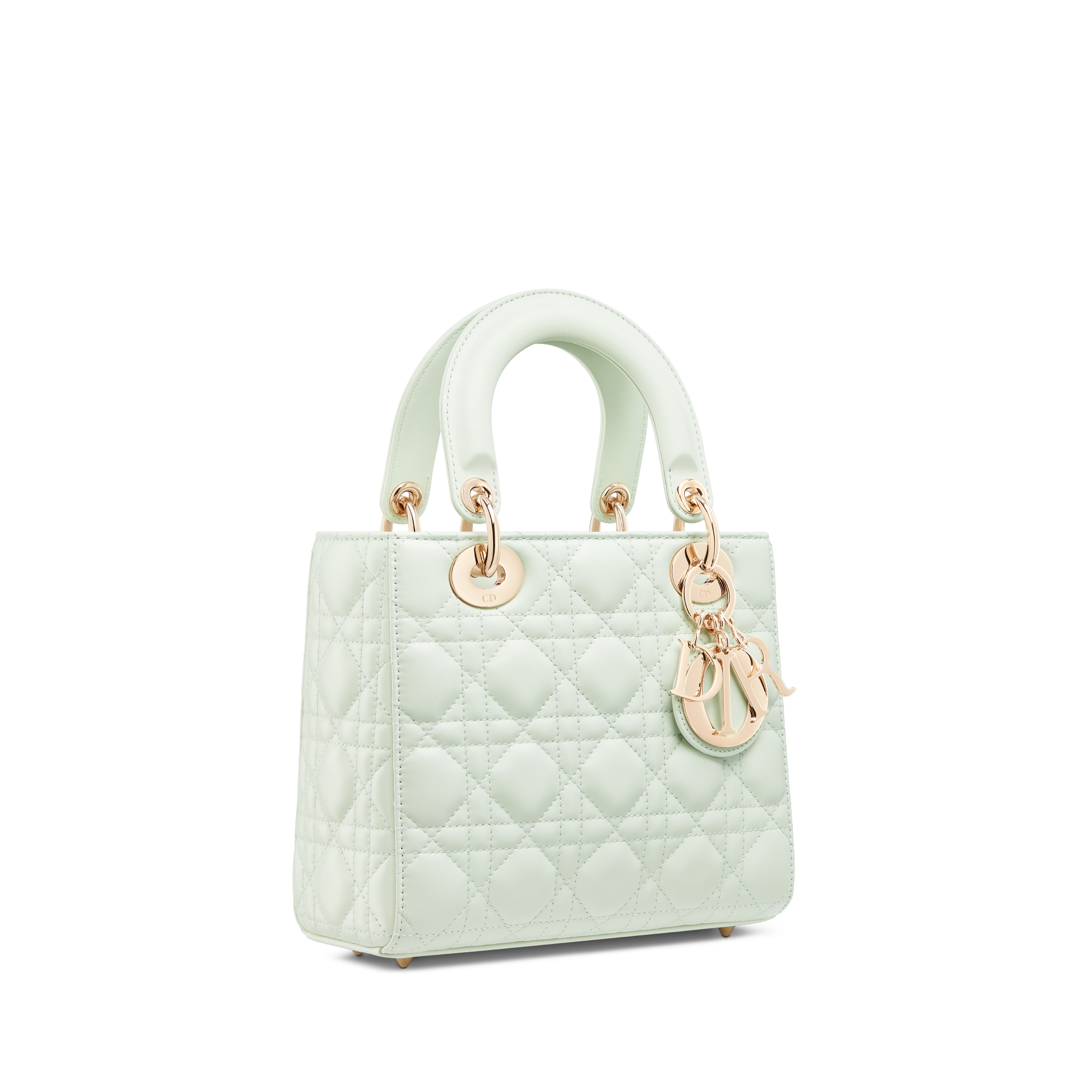 Small Lady Dior My ABCDior Bag Light Mint Green Cannage Lambskin | DIOR