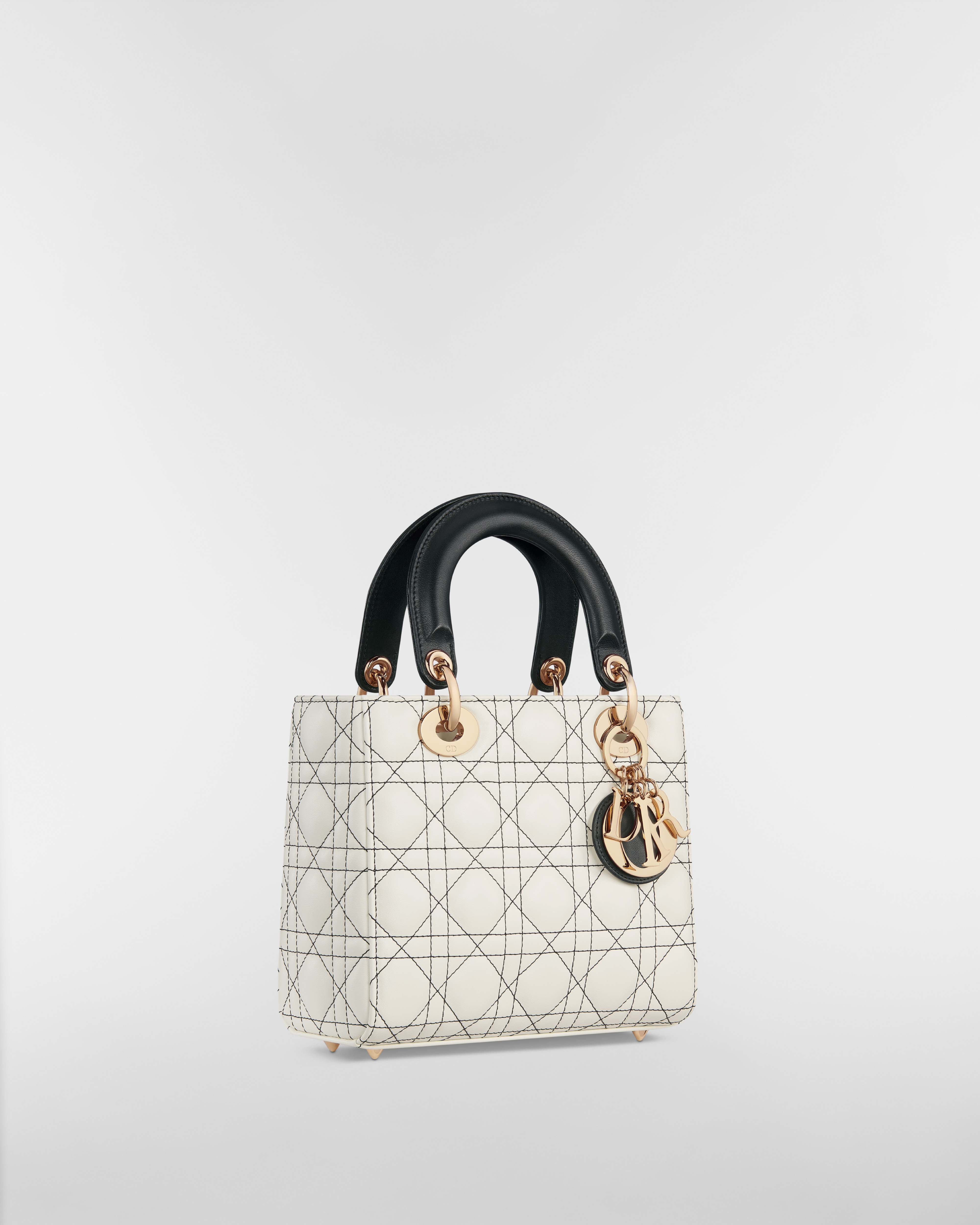 Small Lady Dior My ABCDior Bag White Cannage Lambskin with Contrasting ...