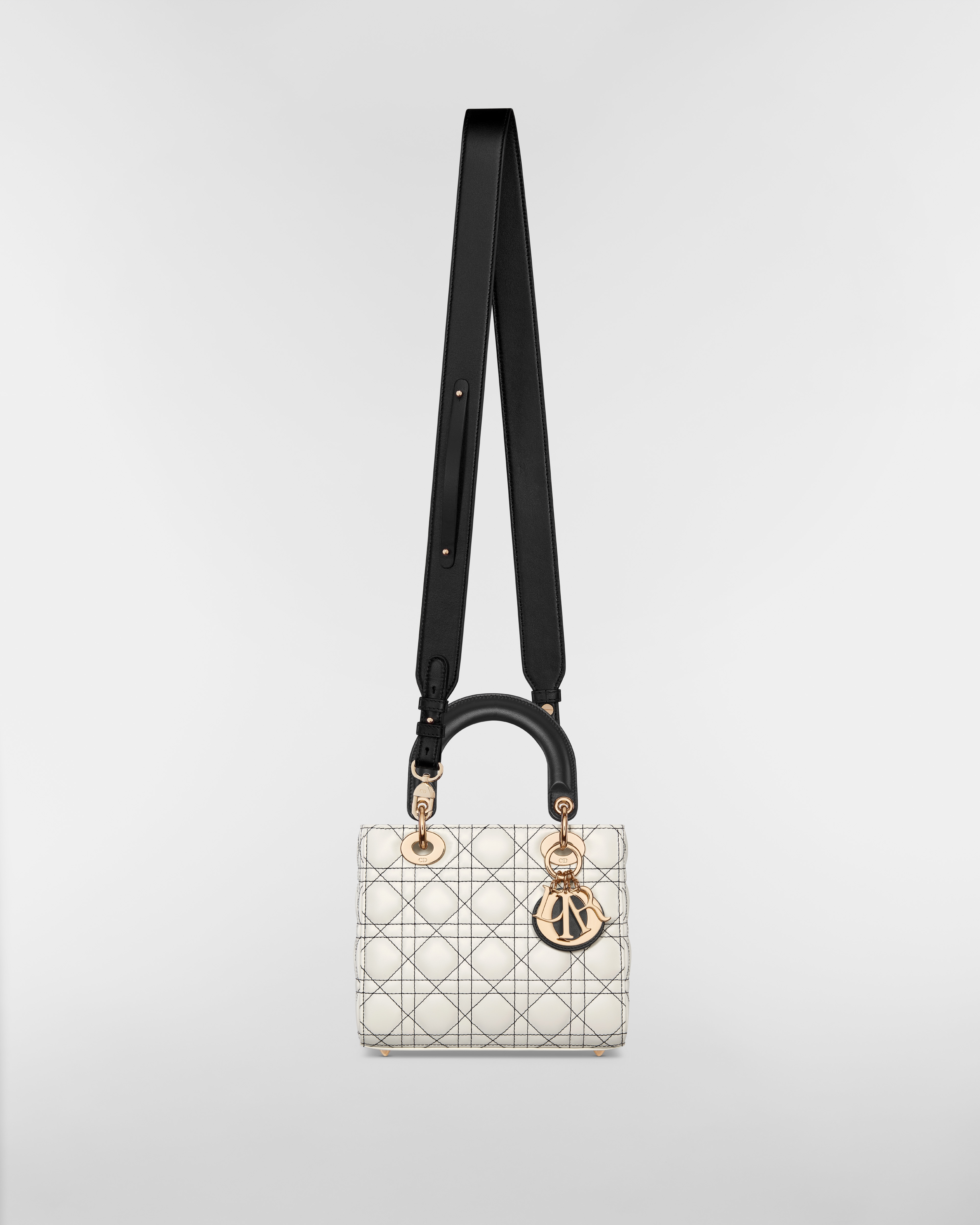 Small Lady Dior My ABCDior Bag White Cannage Lambskin with Contrasting ...
