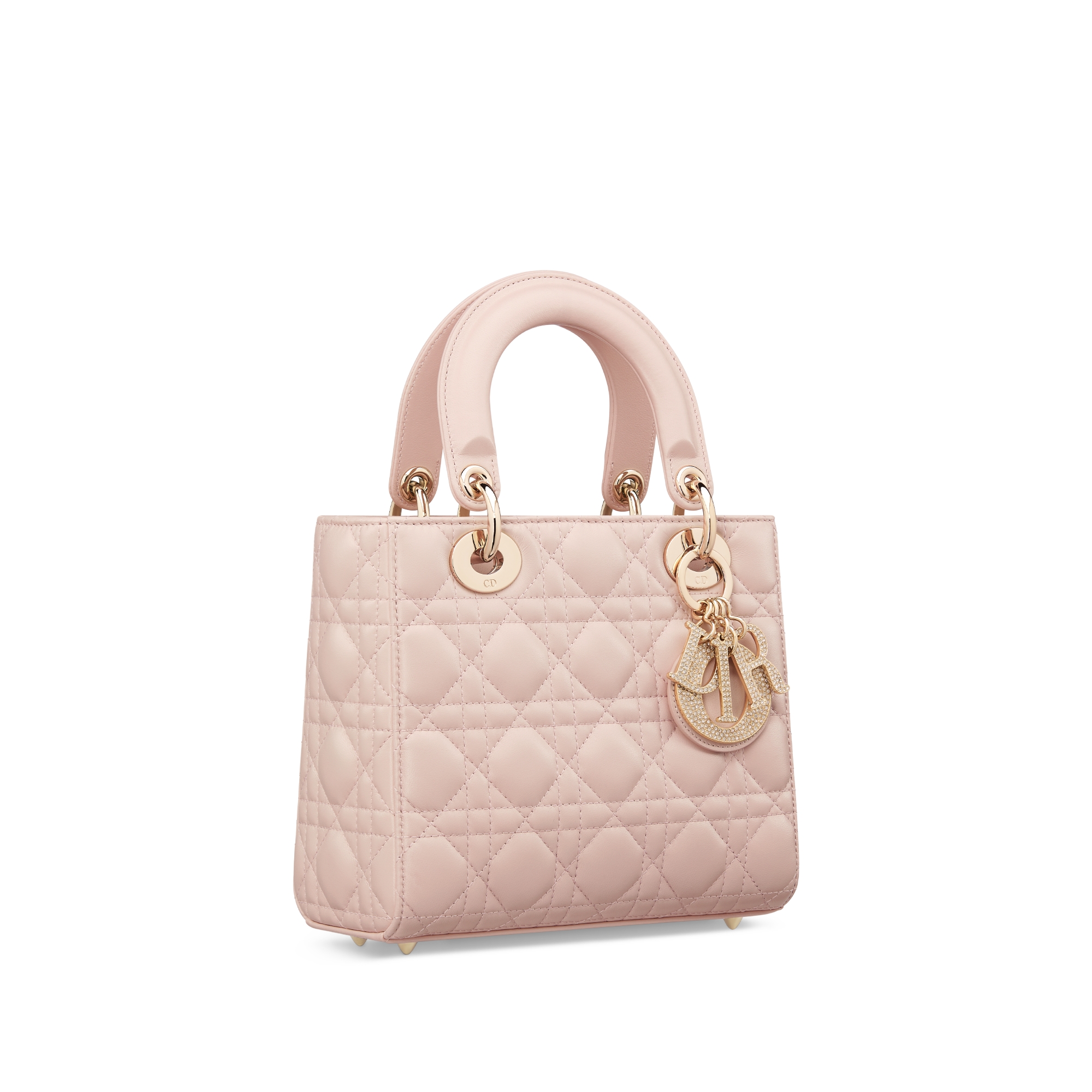 Small Lady Dior My ABCDior Bag Powder Pink Cannage Lambskin | DIOR