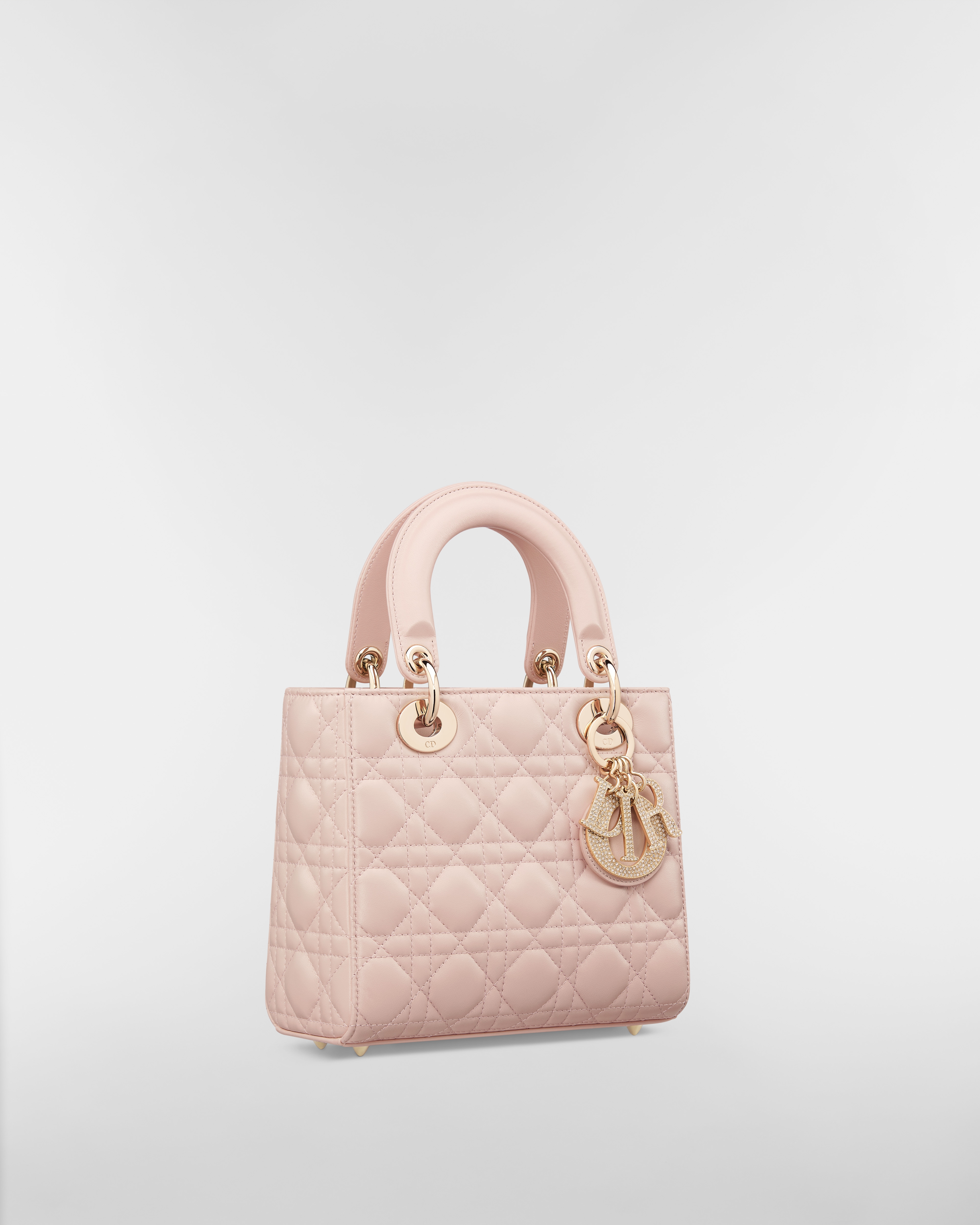 Small Lady Dior My ABCDior Bag Powder Pink Cannage Lambskin | DIOR