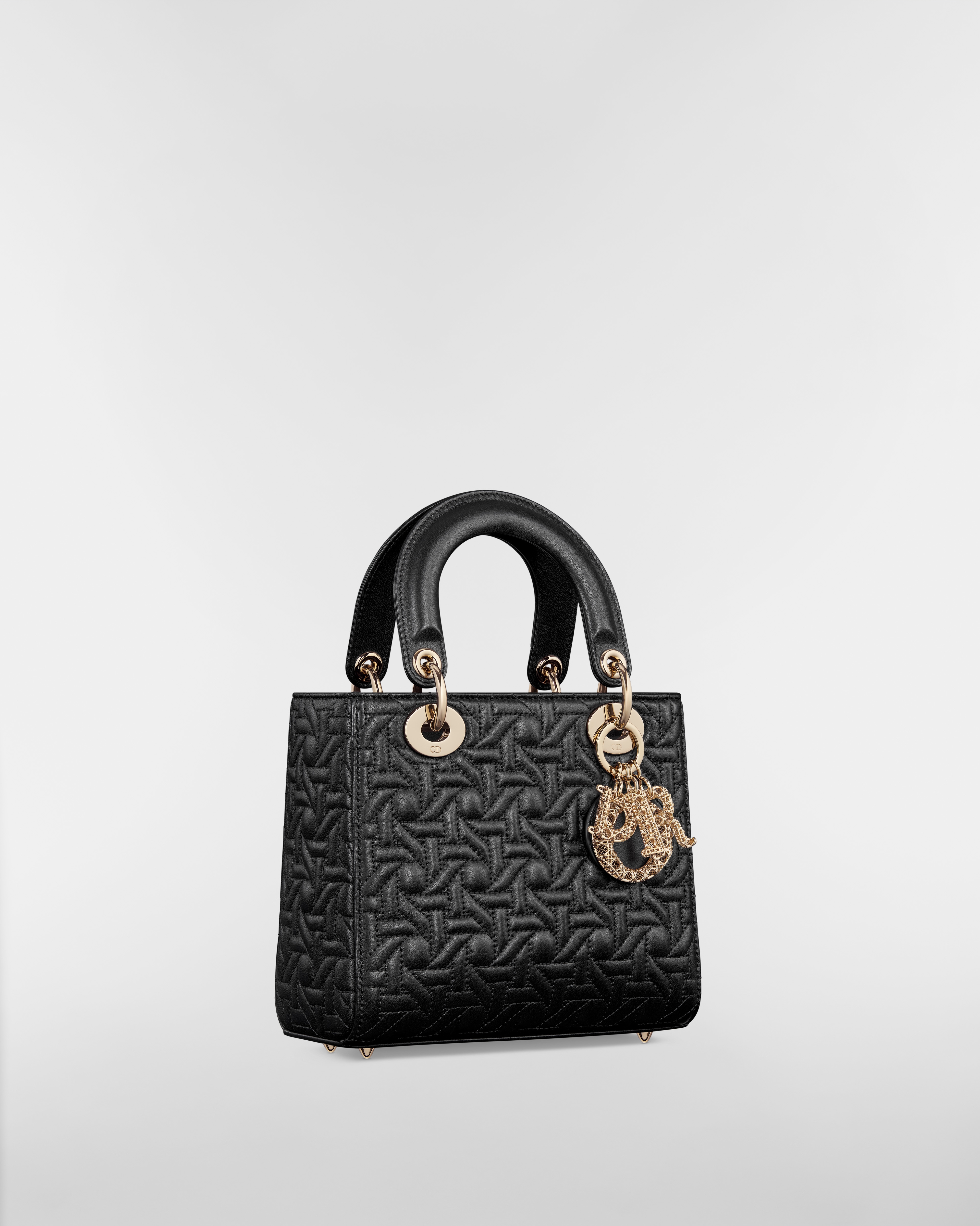 Small Lady Dior My ABCDior Bag Black Graphic Cannage Lambskin | DIOR