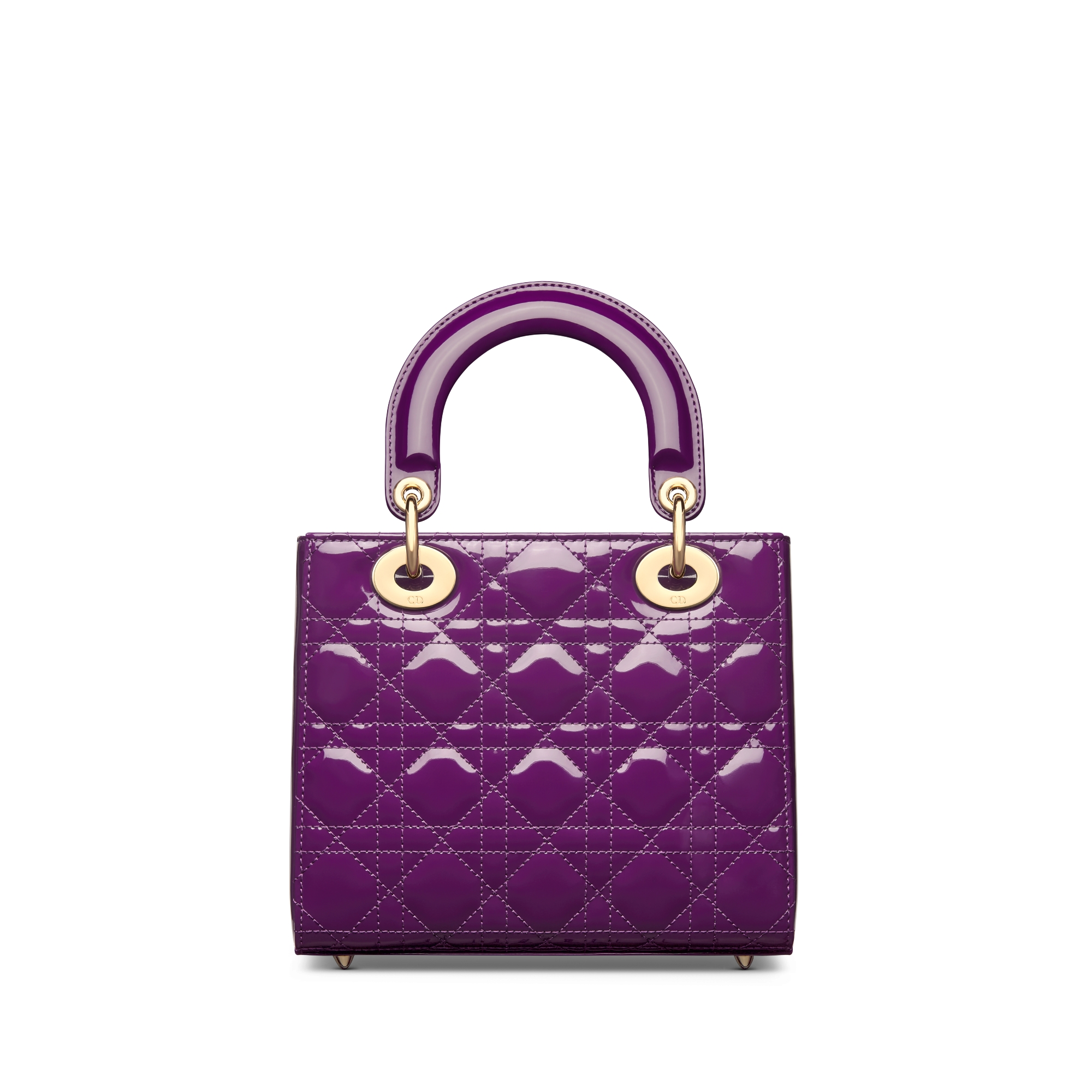 Small Lady Dior My ABCDior Bag Royal Purple Patent Cannage Calfskin | DIOR
