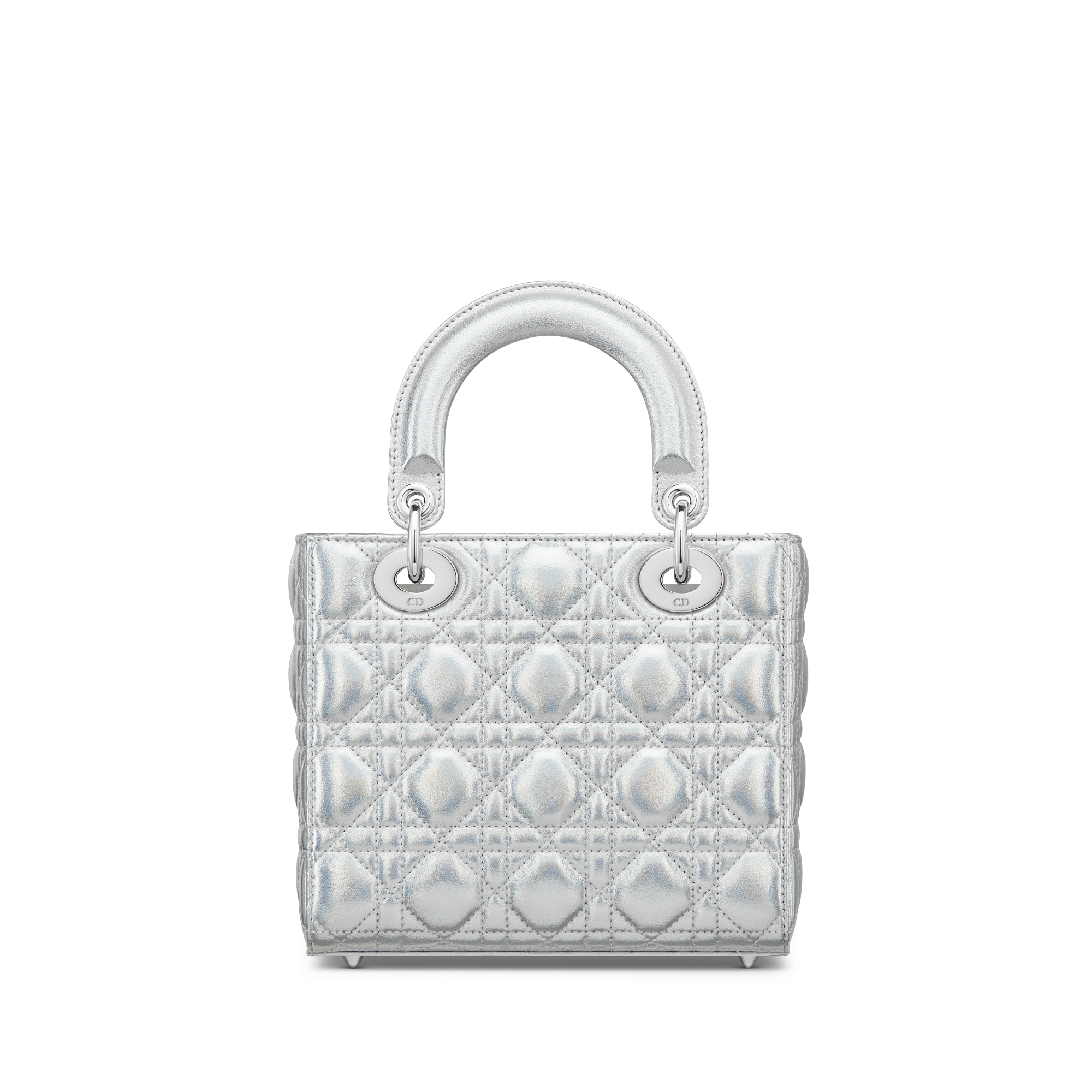 Small Dior Or My ABCDior Lady Dior Bag Silver-Tone Iridescent and ...