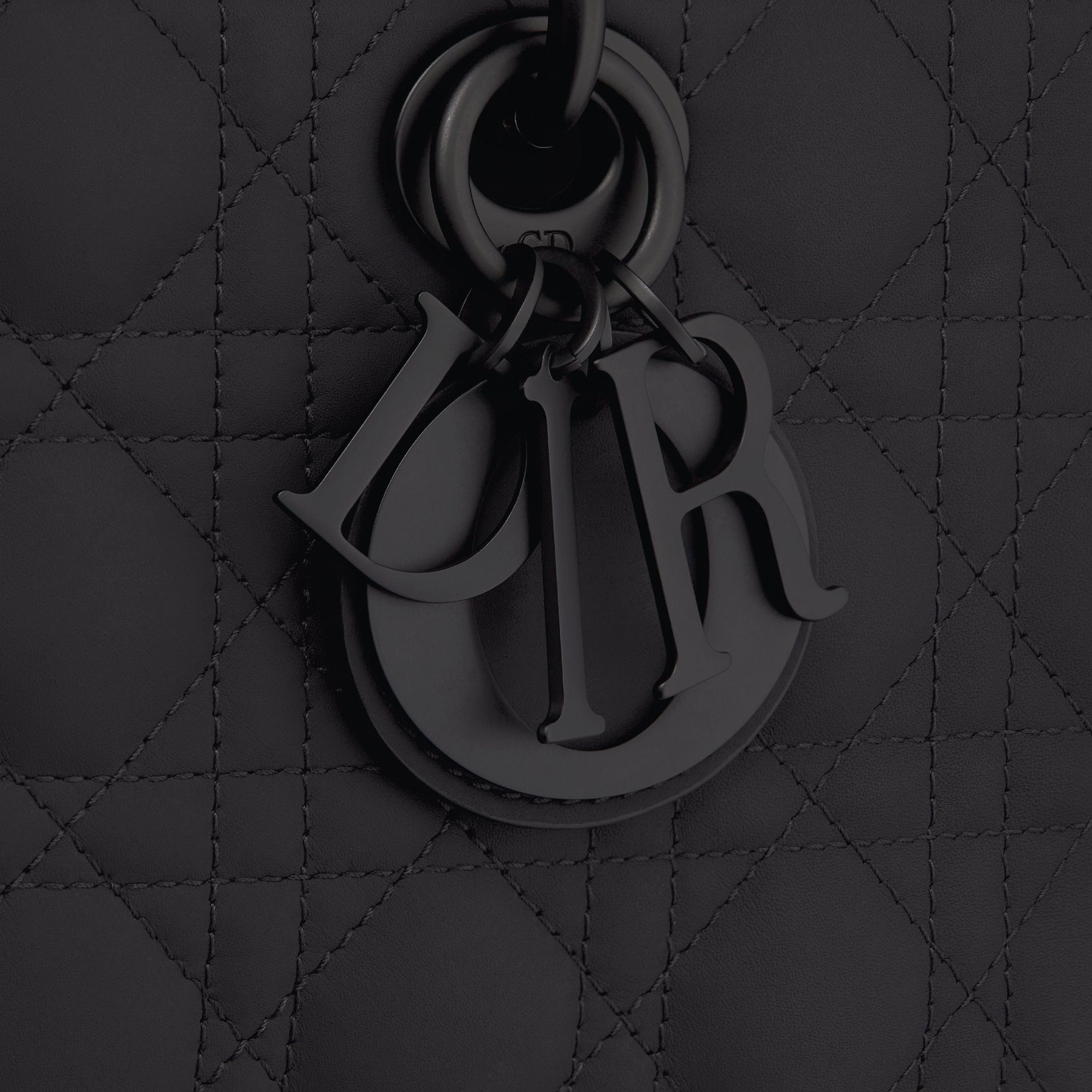 Medium Lady D-Joy Bag Ultramatte Black Cannage Calfskin | DIOR