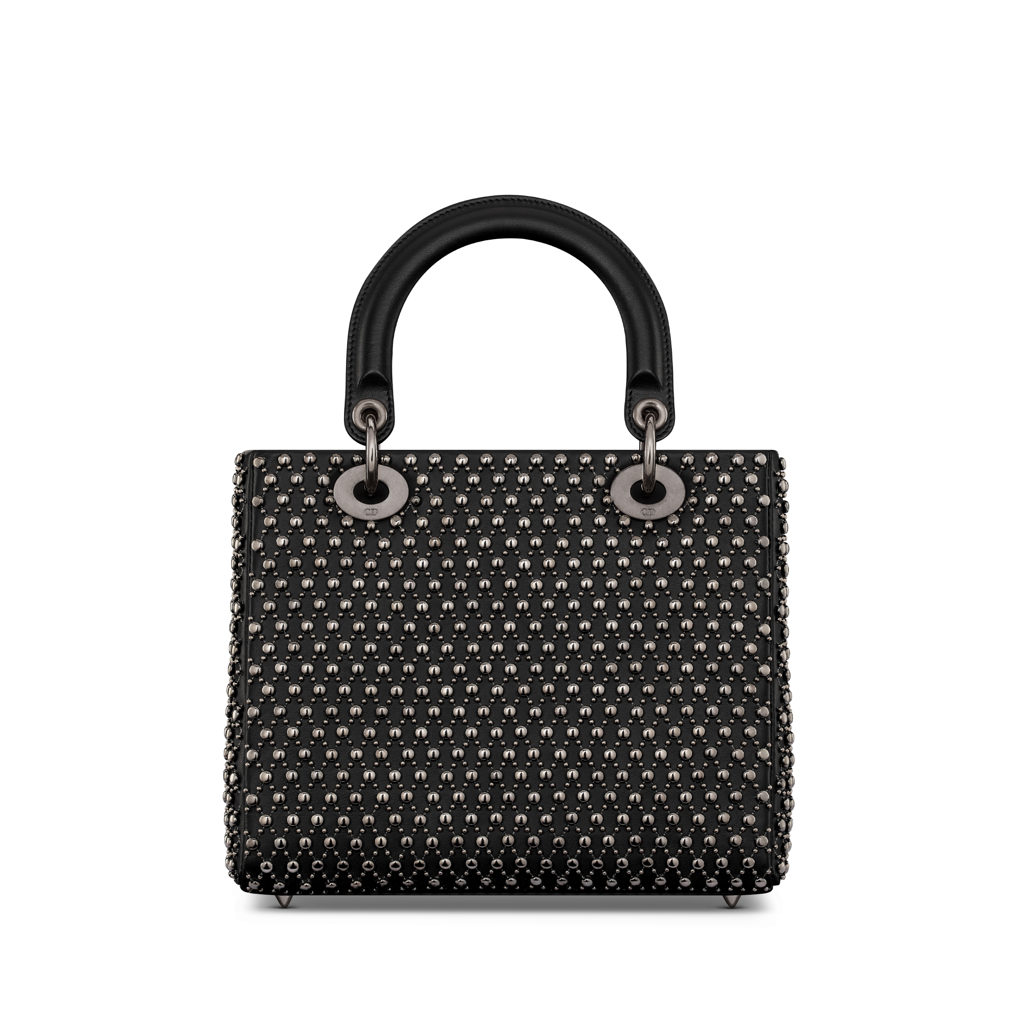 Medium Lady Dior Bag Black Calfskin with Fishnet Embroidery in Metal ...
