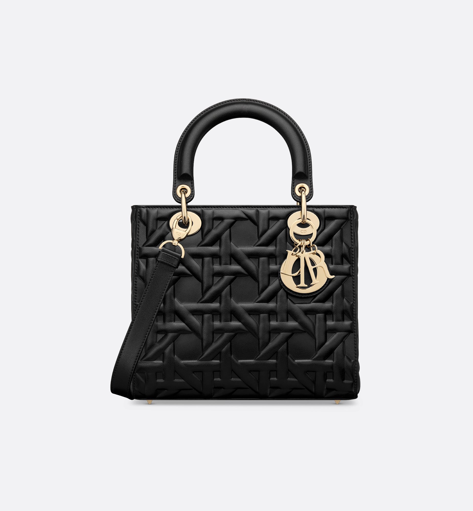 Medium Lady Dior Bag Black Graphic Cannage Calfskin | DIOR Medium Lady Dior Bag Black Graphic Cannage Calfskin | DIOR