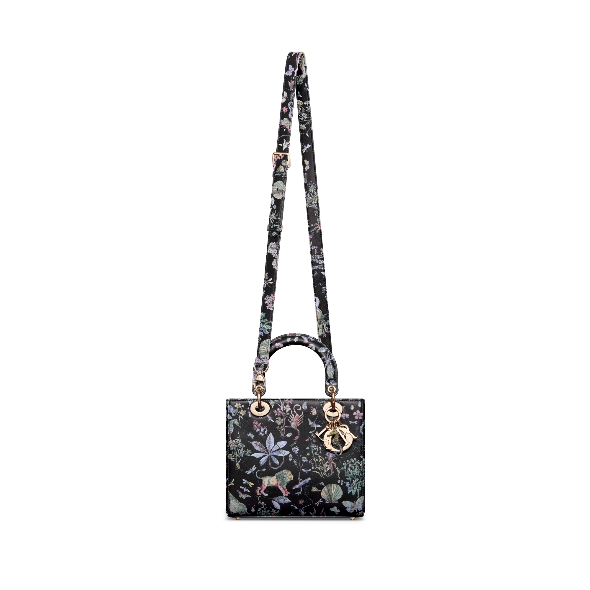 Medium Lady Dior Bag Black Calfskin with Multicolor Dior Cabinet de ...