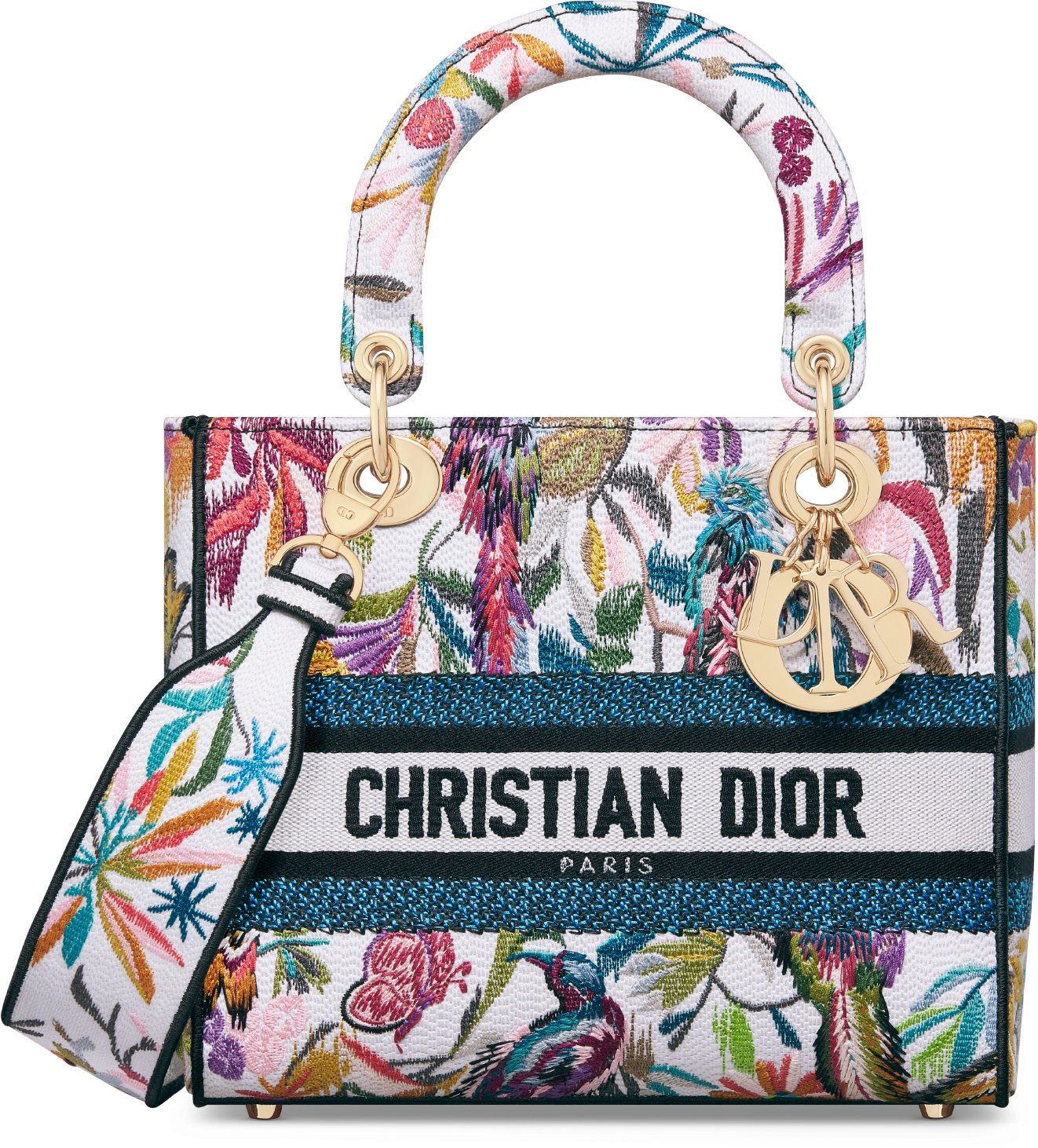Sac Lady D-Lite Medium Broderie Toile de Jouy Fantastica blanc ...