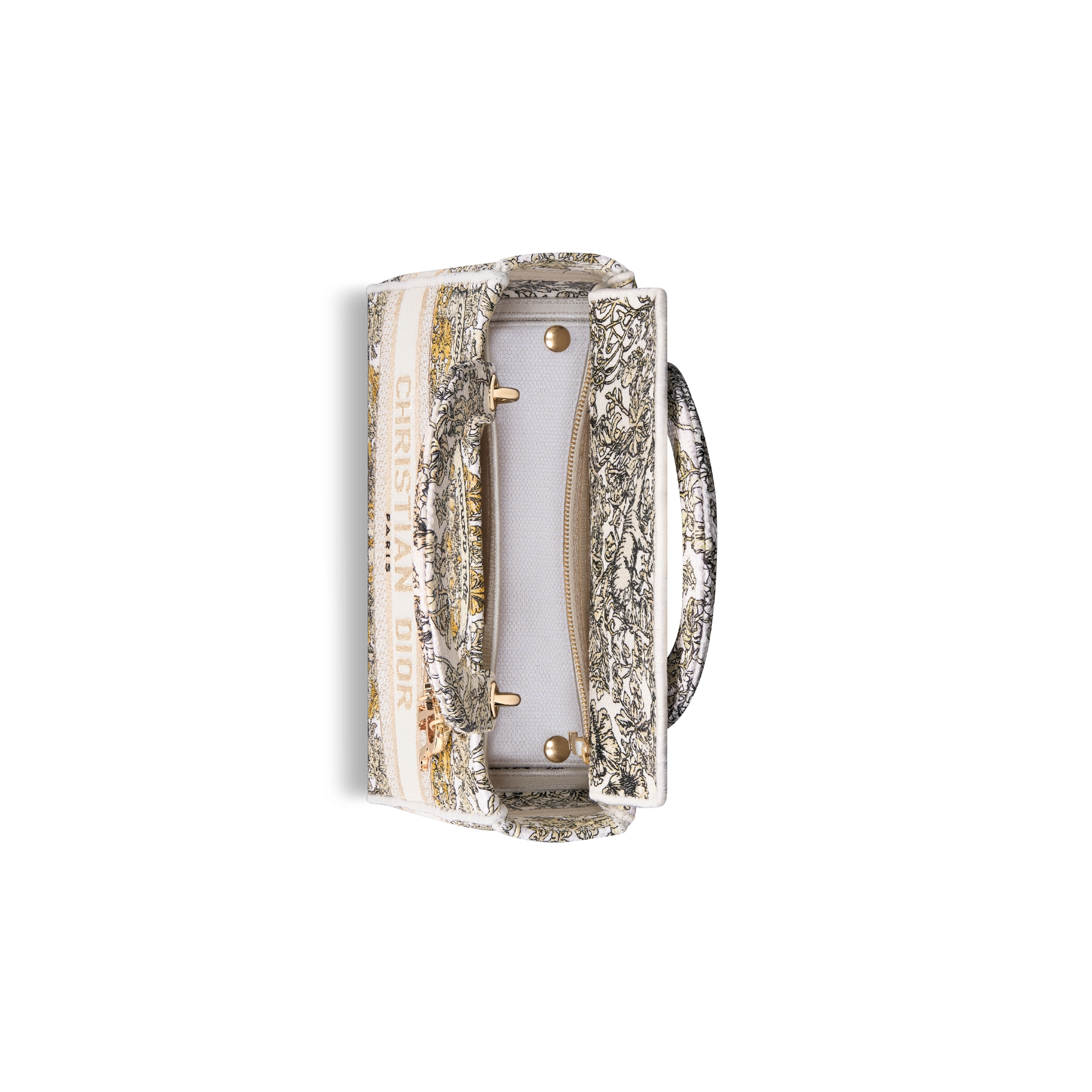 Borsa media Lady D-Lite Ricamo color latte con motivo Dior Around the ...