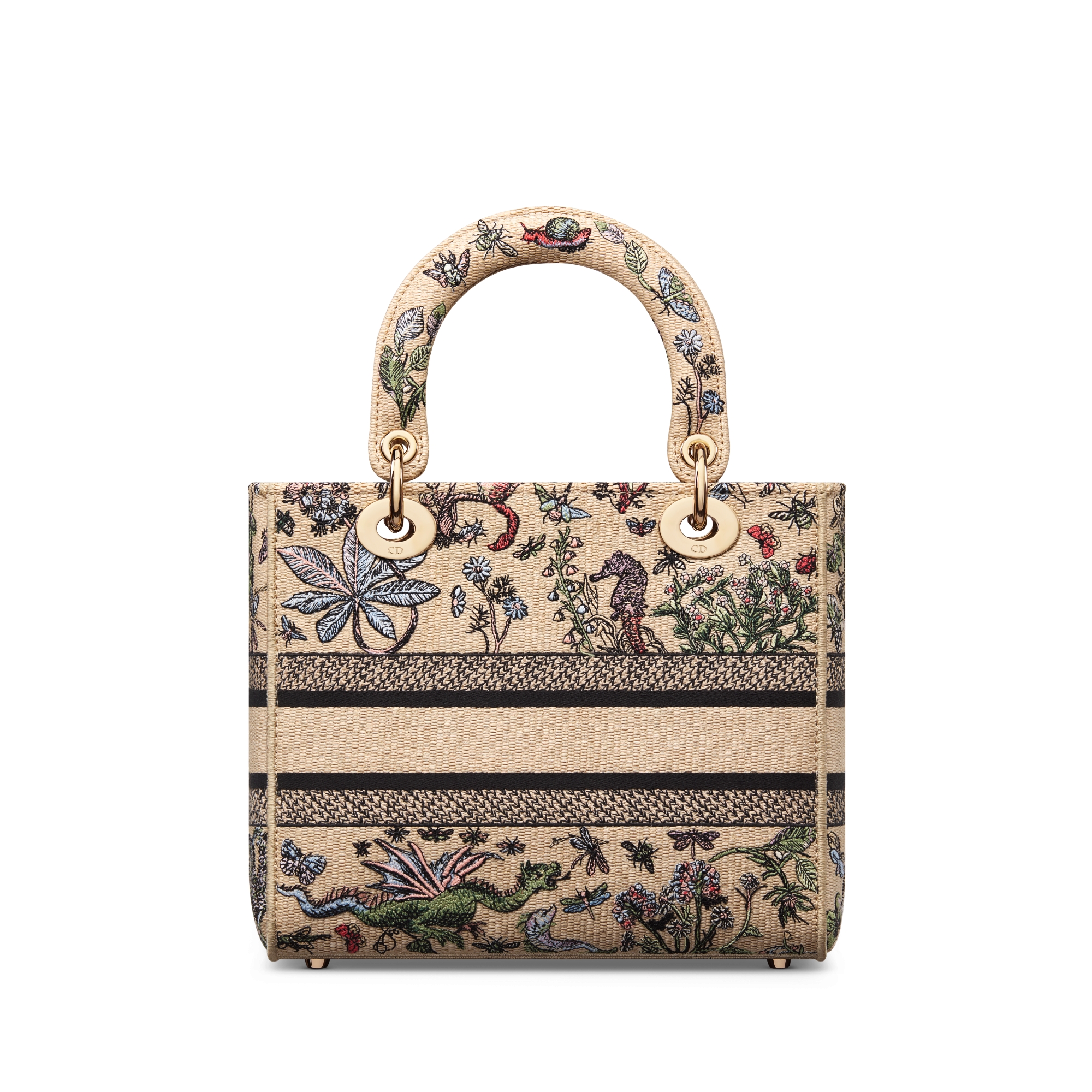 Medium Lady D-Lite Bag Beige Raffia with Multicolor Dior Cabinet de ...