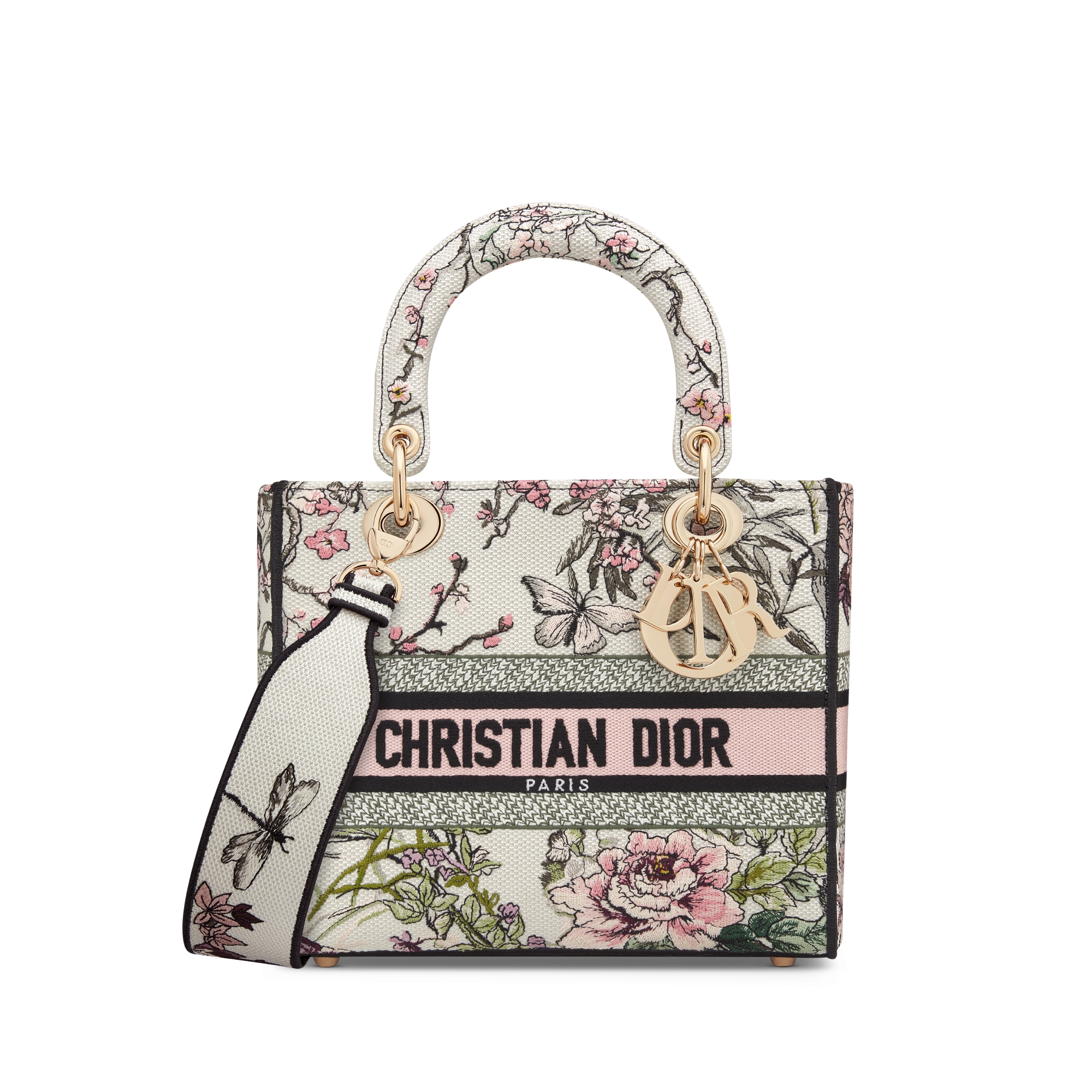 Medium Lady D-Lite Bag Multicolor Dior Saisons Printemps-Été Embroidery ...
