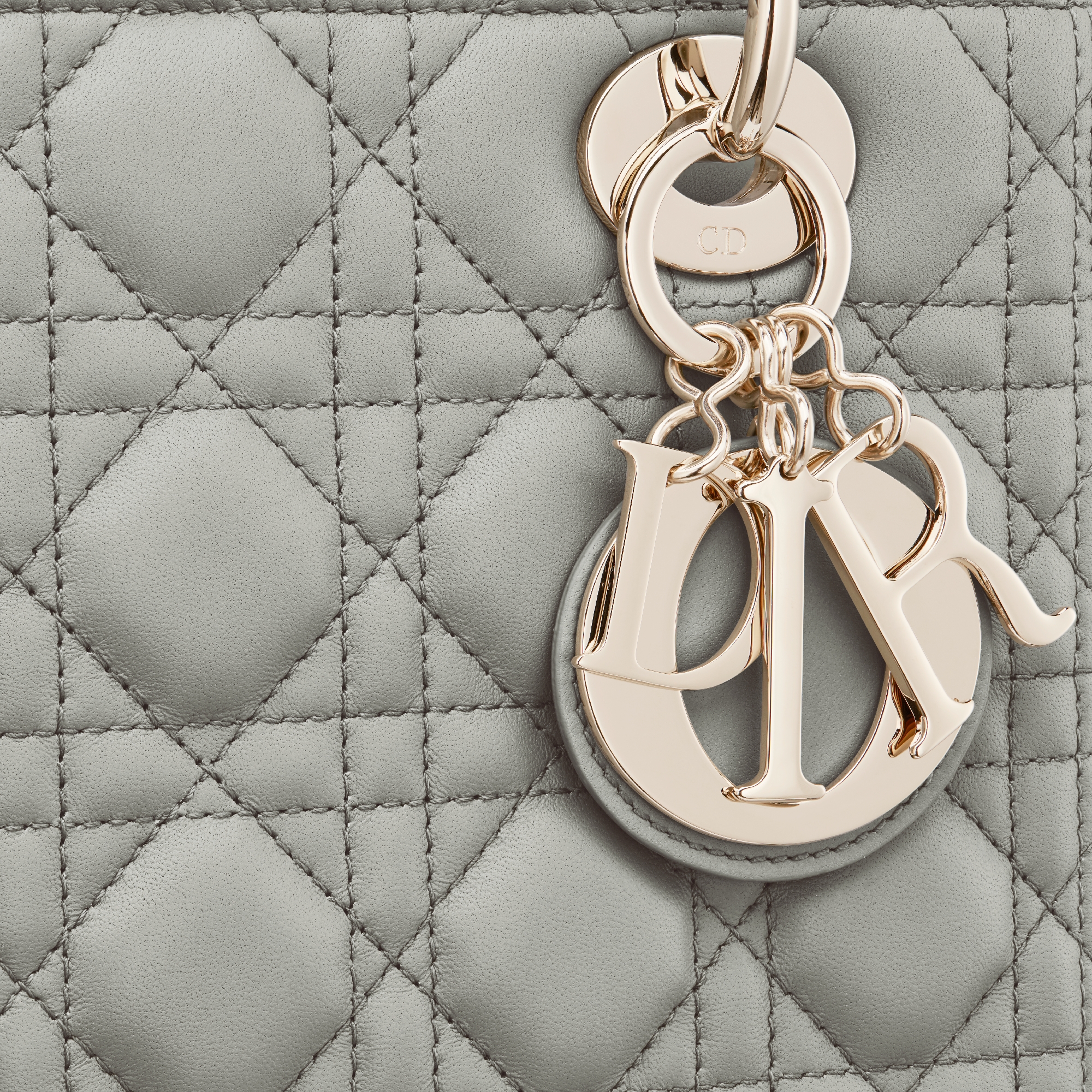 Medium Lady Dior Bag Stone Gray Cannage Lambskin | DIOR