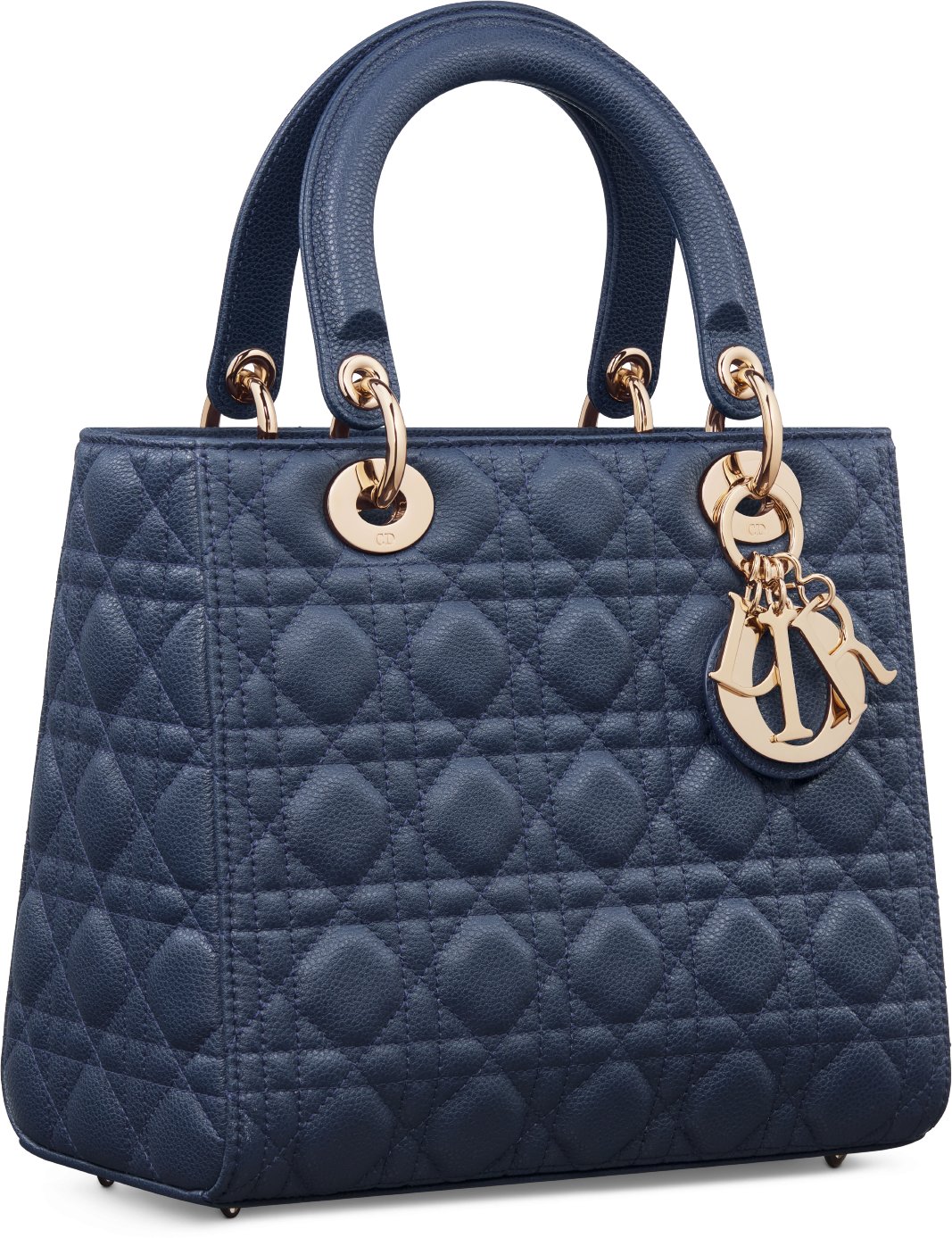 Medium Lady Dior Bag Deep Ocean Blue Cannage Grained Calfskin | DIOR