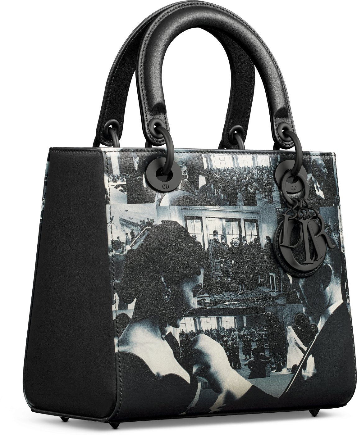 Сумка Lady Dior, модель среднего формата Телячья кожа с принтом ...