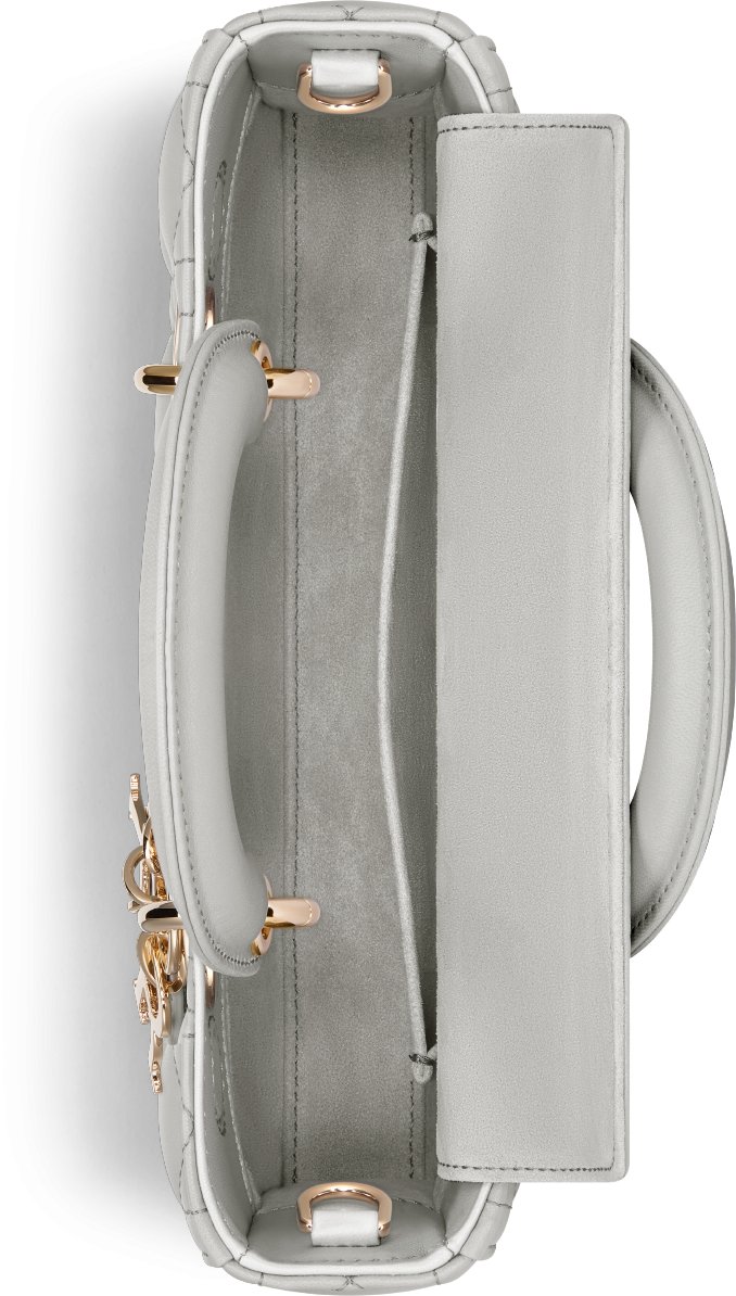 Small Lady D-Joy Bag Cloud Gray Cannage Lambskin | DIOR