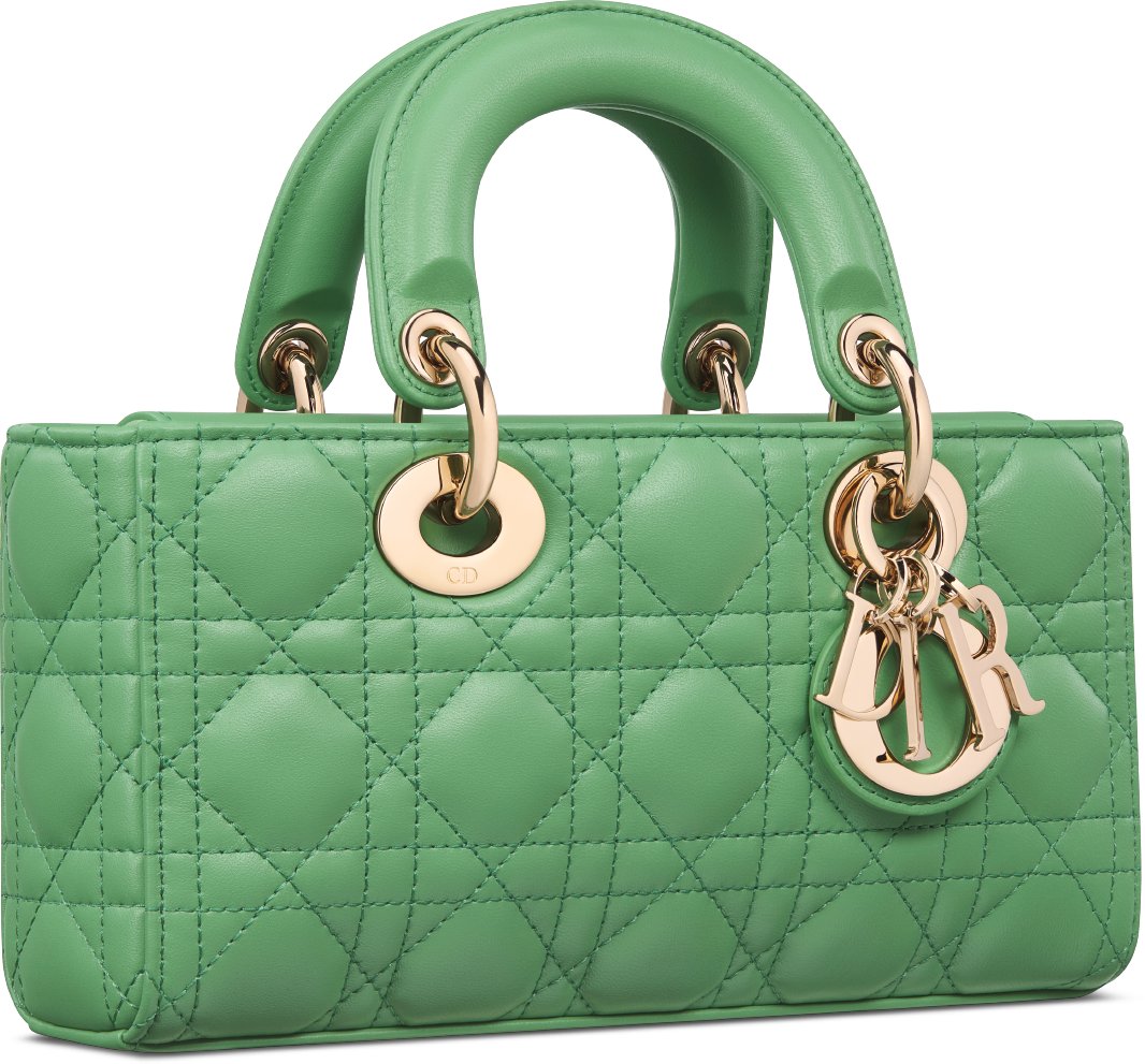Small Lady D-Joy Bag Jade Green Cannage Lambskin | DIOR