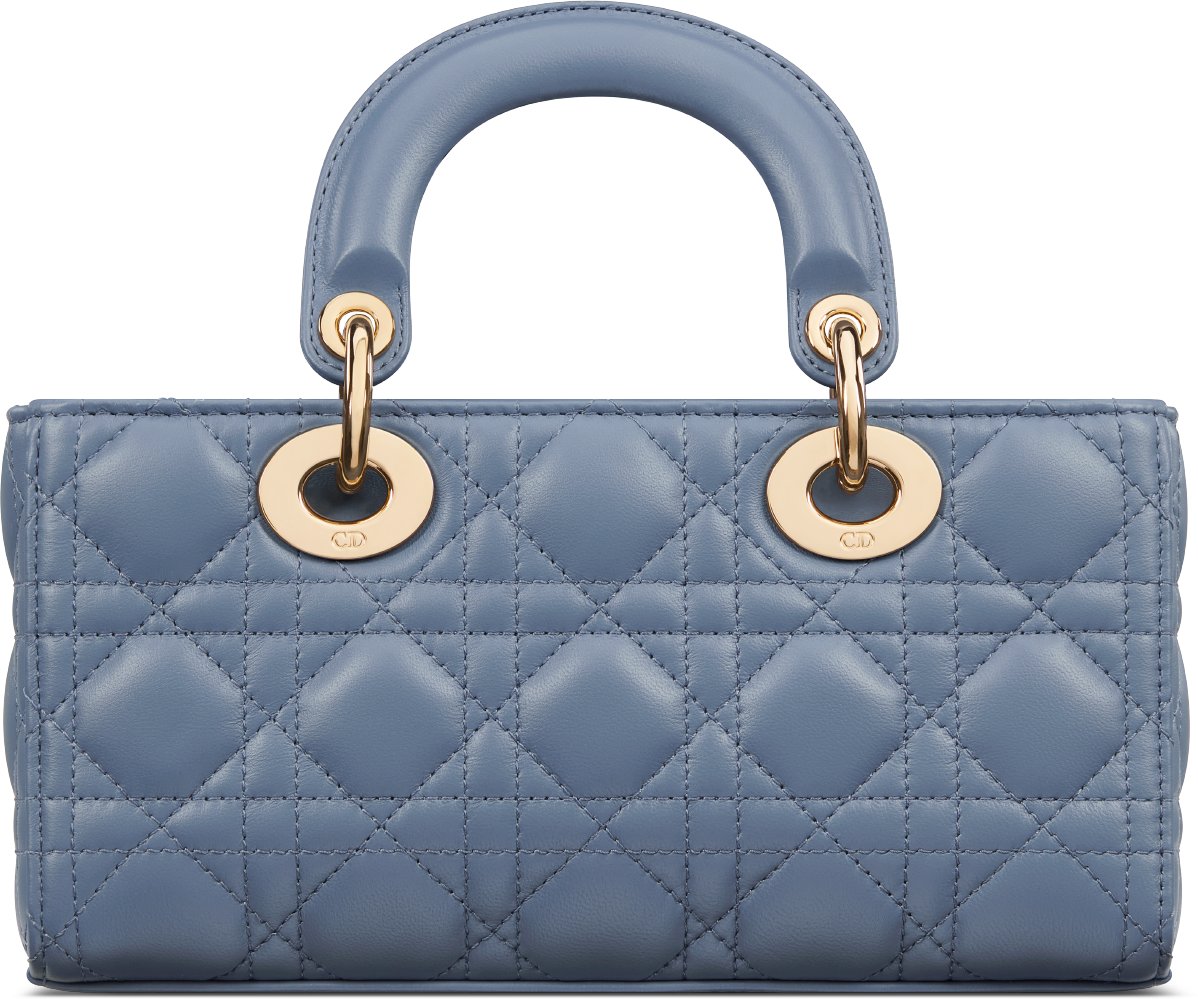 Small Lady D-Joy Bag Denim Blue Cannage Lambskin | DIOR
