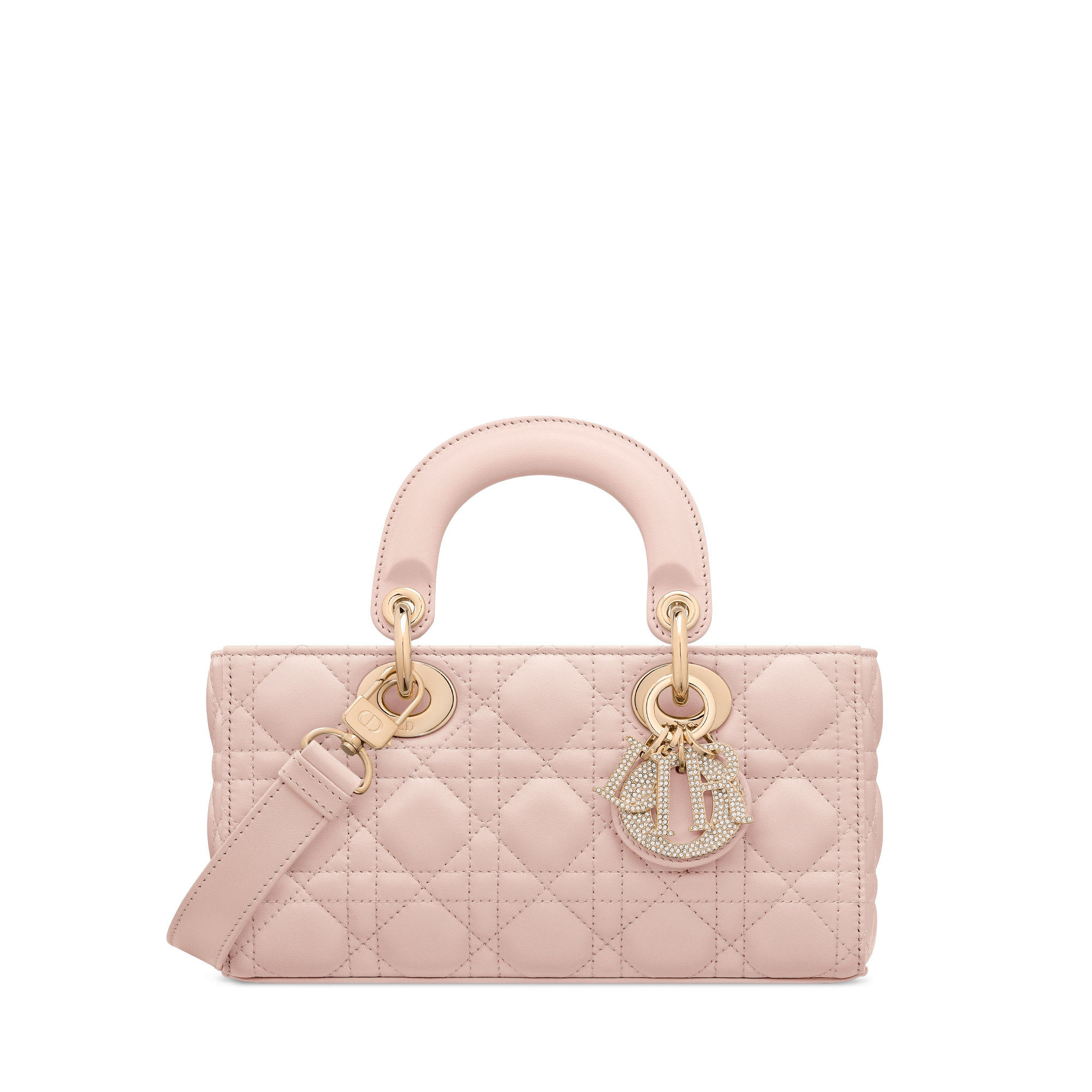 Small Lady D-Joy Bag Powder Pink Cannage Lambskin | DIOR