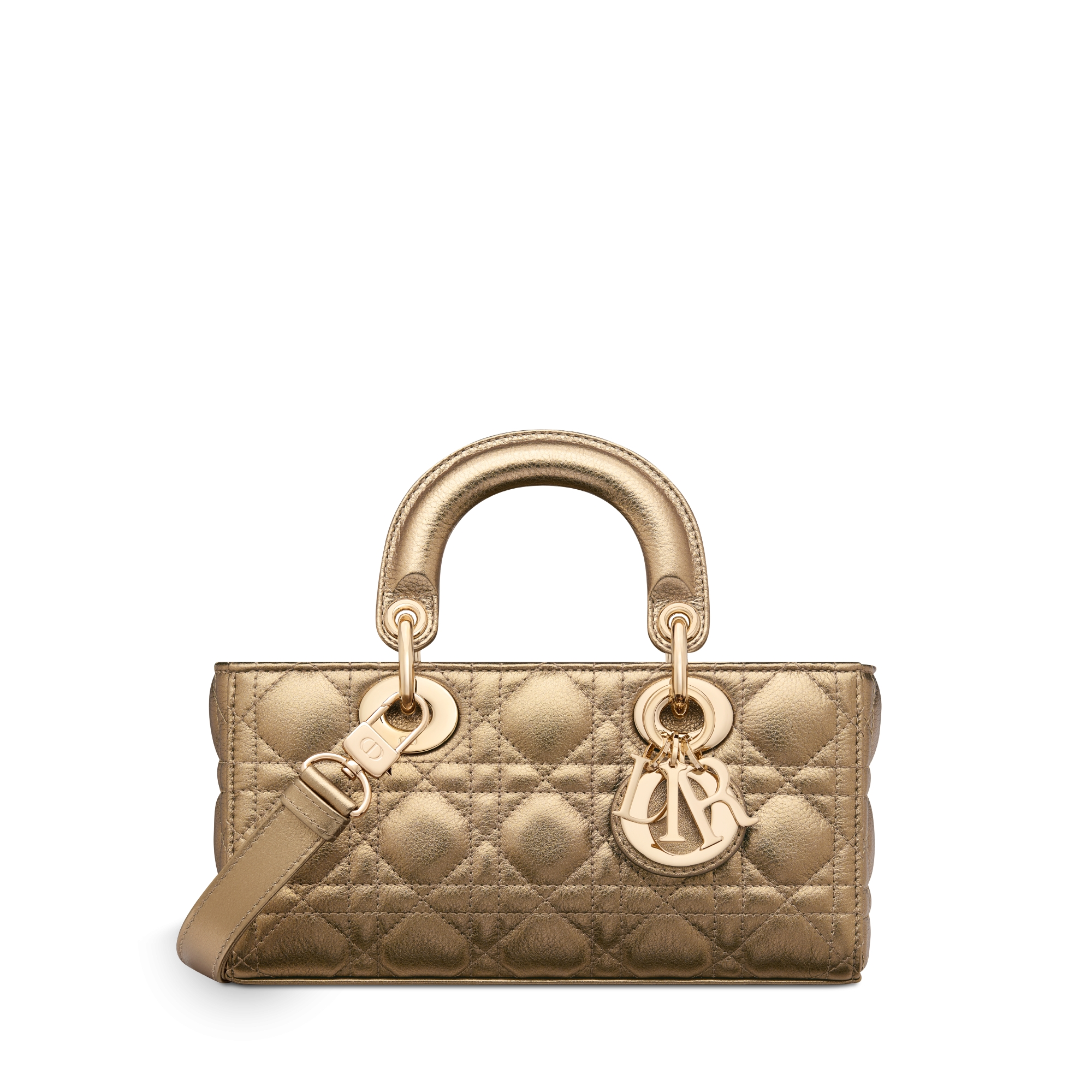 Small Lady D-Joy Bag Metallic Bronze-Tone Cannage Calfskin | DIOR