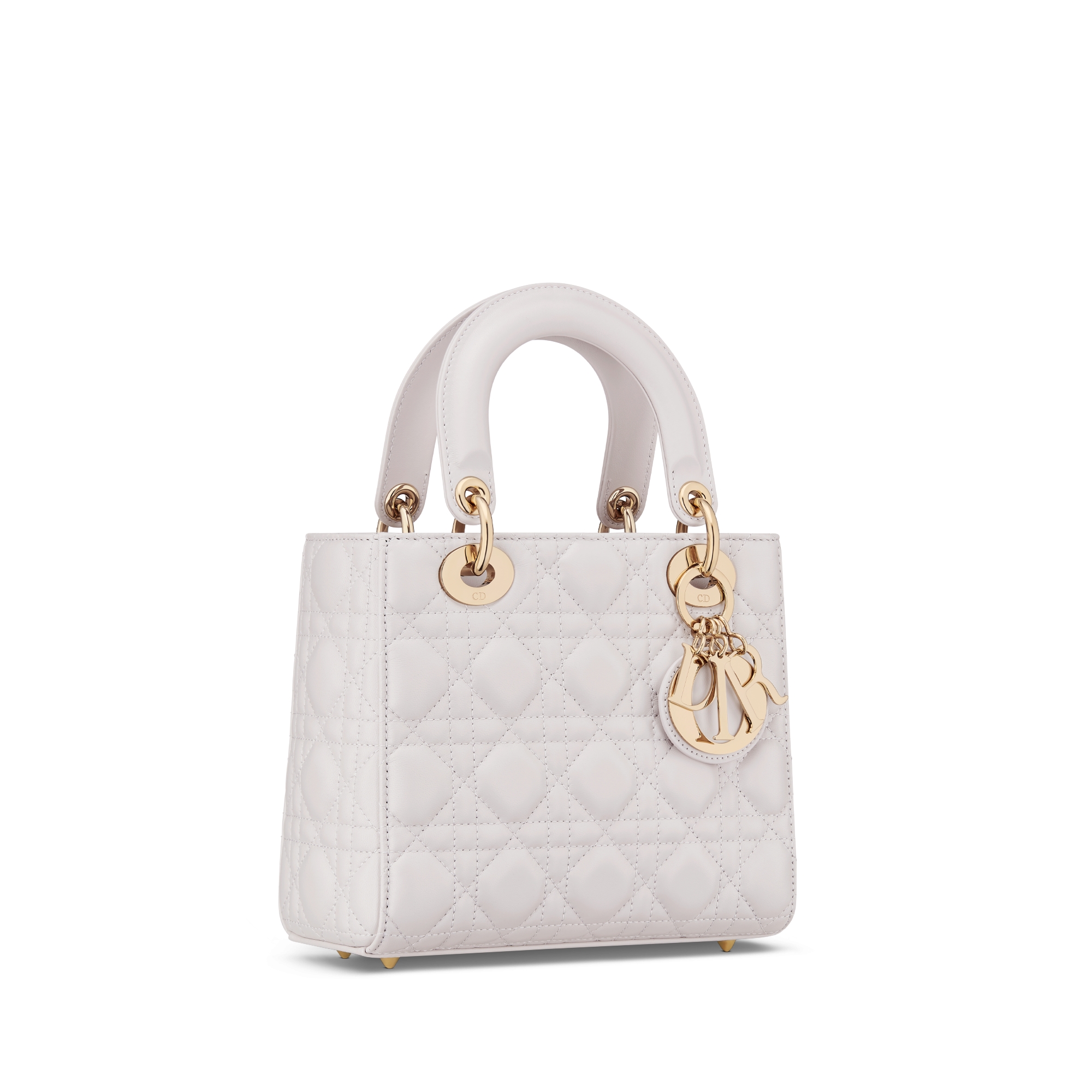 Small Lady Dior Bag Soft Gray Cannage Lambskin | DIOR