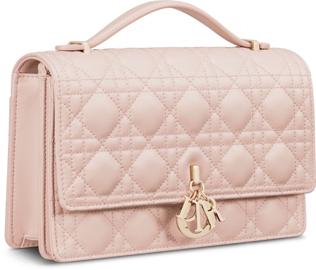 My Dior Top Handle Bag Powder Pink Cannage Lambskin | DIOR