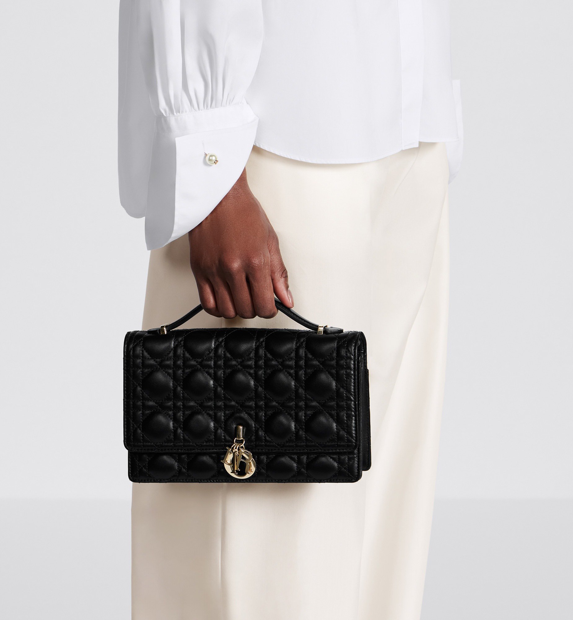 My Dior Top Handle Bag Powder Pink Cannage Lambskin | DIOR