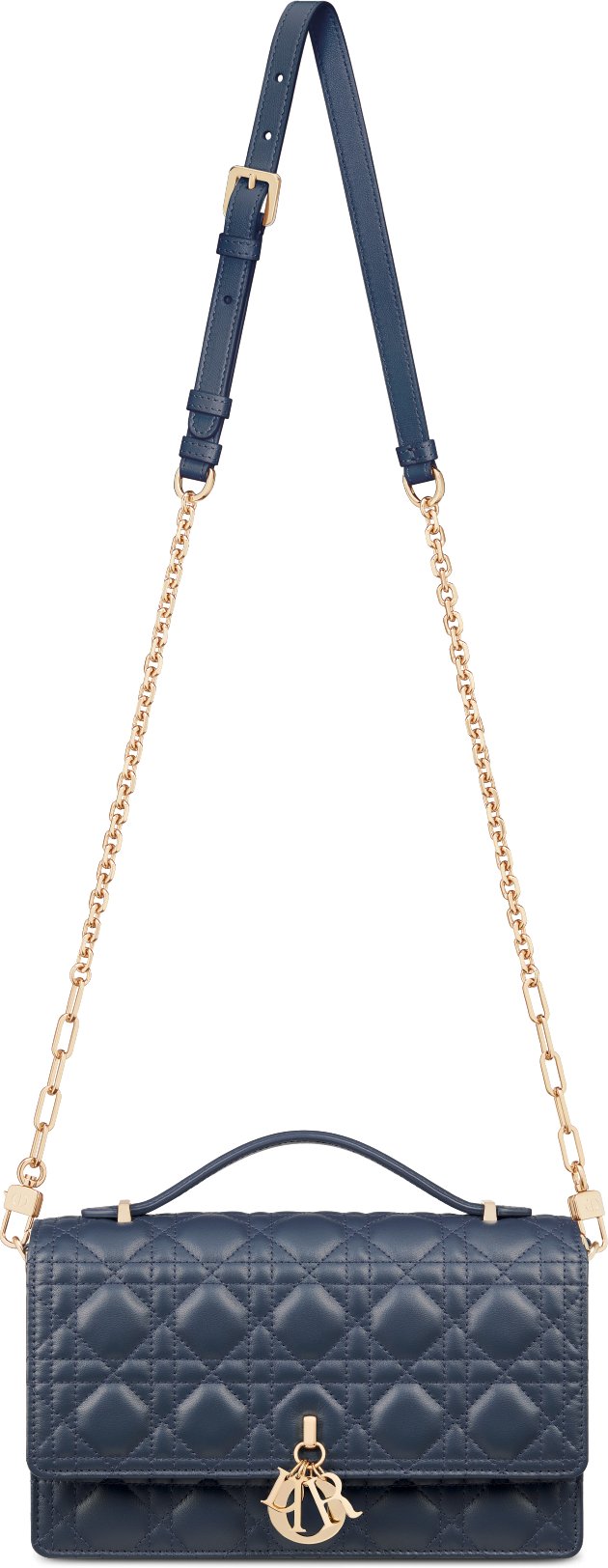 My Dior Top Handle Bag Deep Ocean Blue Cannage Lambskin | DIOR