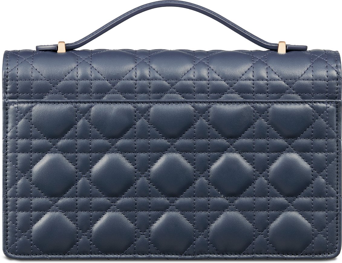 My Dior Top Handle Bag Deep Ocean Blue Cannage Lambskin | DIOR