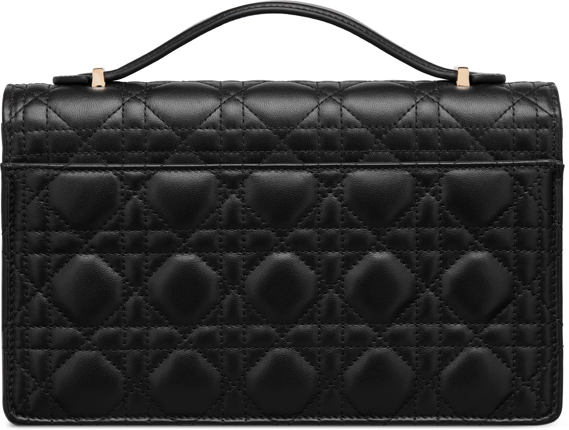 Dioramour My Dior Top Handle Bag Black Cannage Calfskin | DIOR