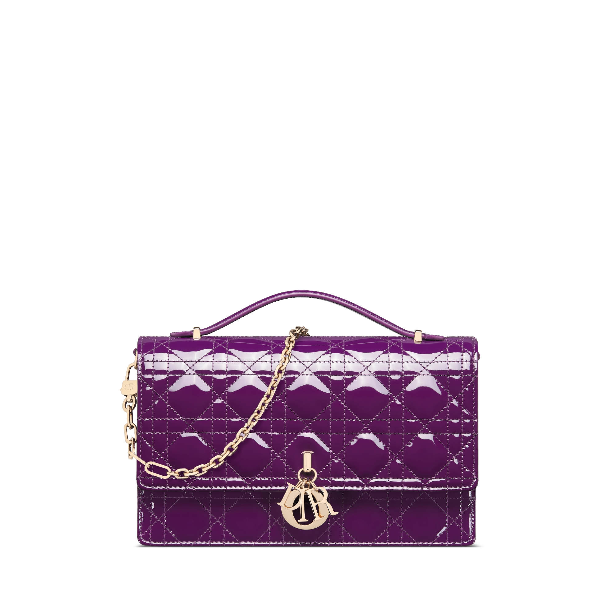 My Dior Top Handle Bag Royal Purple Patent Cannage Calfskin | DIOR