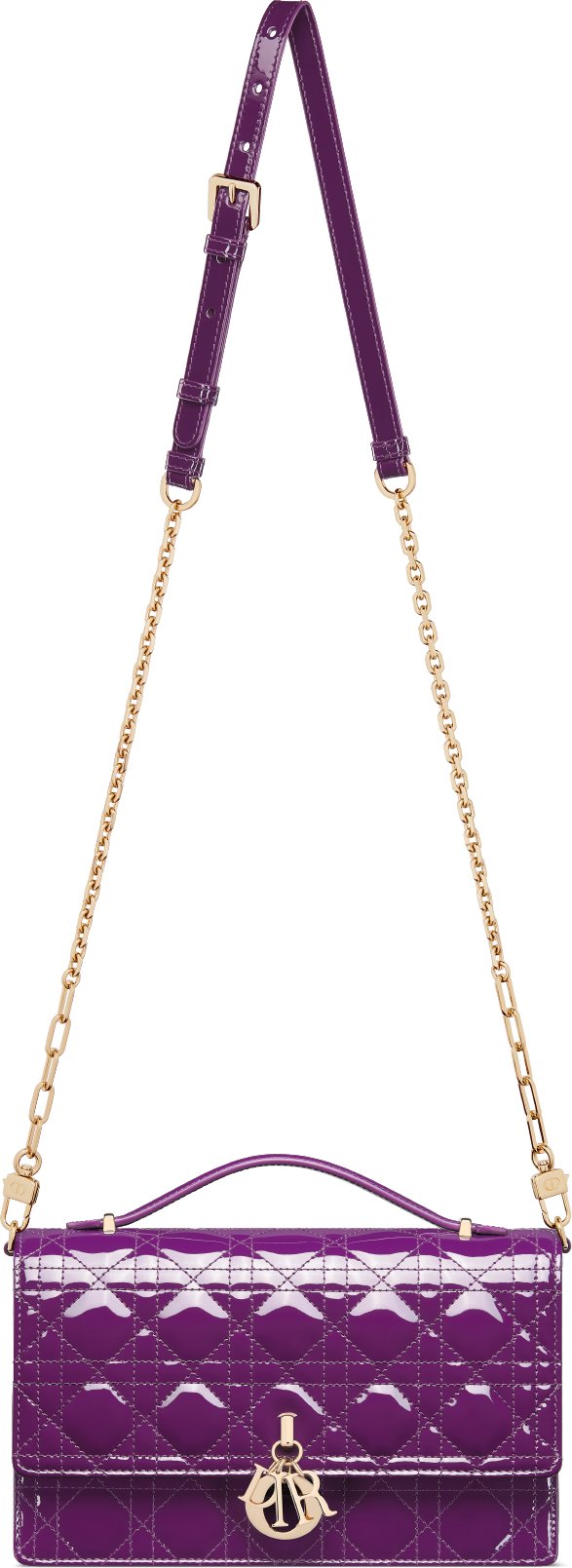 My Dior Top Handle Bag Royal Purple Patent Cannage Calfskin | DIOR