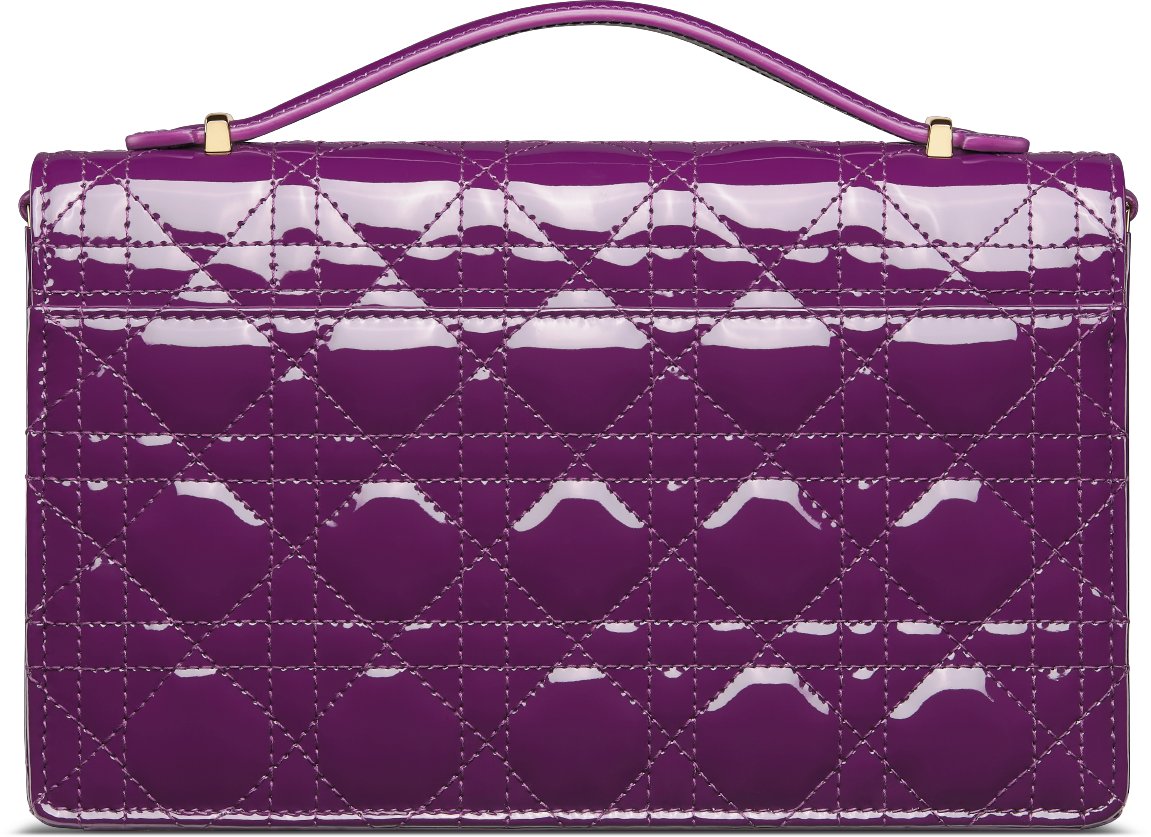 My Dior Top Handle Bag Royal Purple Patent Cannage Calfskin | DIOR