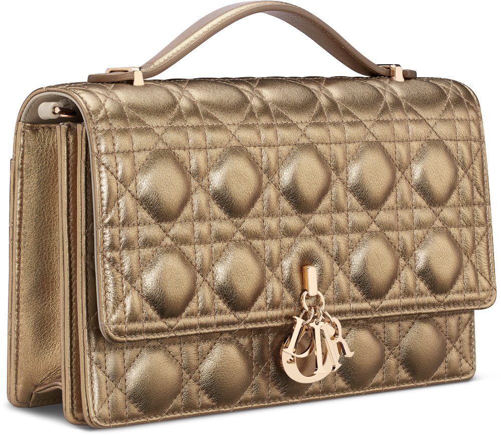My Dior Top Handle Bag Metallic Bronze-Tone Cannage Calfskin | DIOR