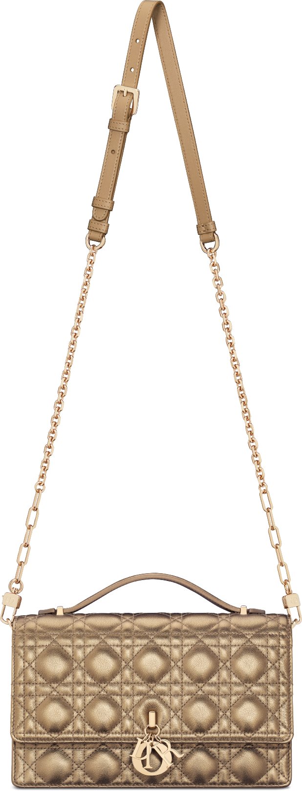 My Dior Top Handle Bag Metallic Bronze-Tone Cannage Calfskin | DIOR