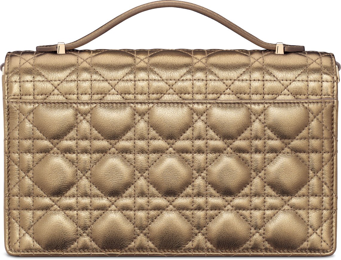 My Dior Top Handle-tas Metallic bronskleurig kalfsleer met Cannage ...