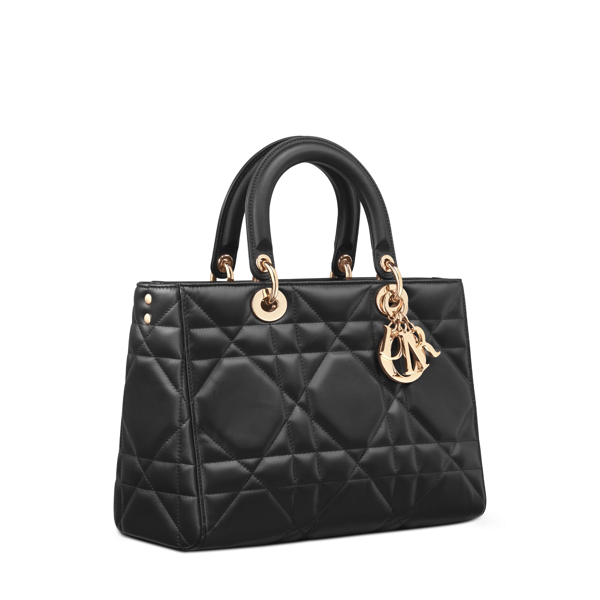 Medium Lady D-Sire My ABCDior Bag Black Maxicannage Calfskin | DIOR