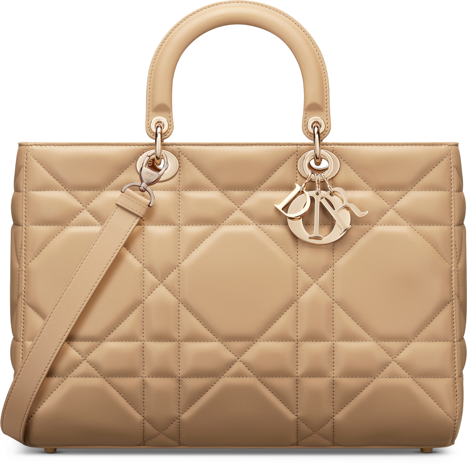 Large Lady D-Sire Bag Biscuit Maxicannage Calfskin | DIOR