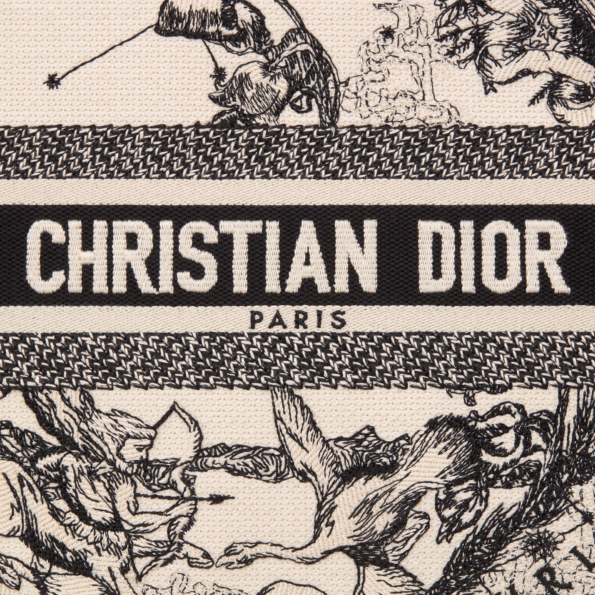 Small Dior Book Tote Latte and Black Toile de Jouy Zodiac Embroidery ...