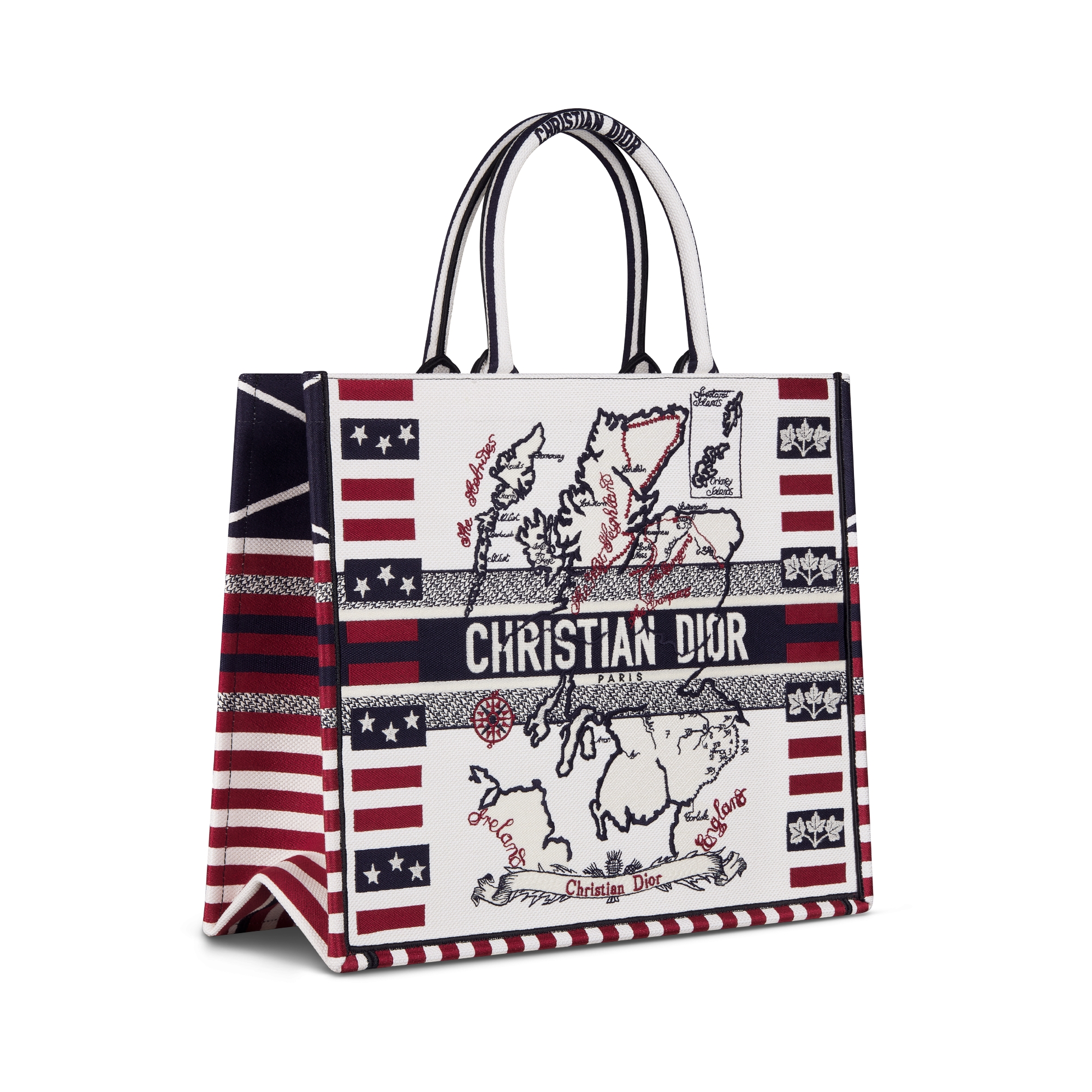 Large Dior Book Tote Multicolor Dior Scotland Map Embroidery (42 x 35 x ...