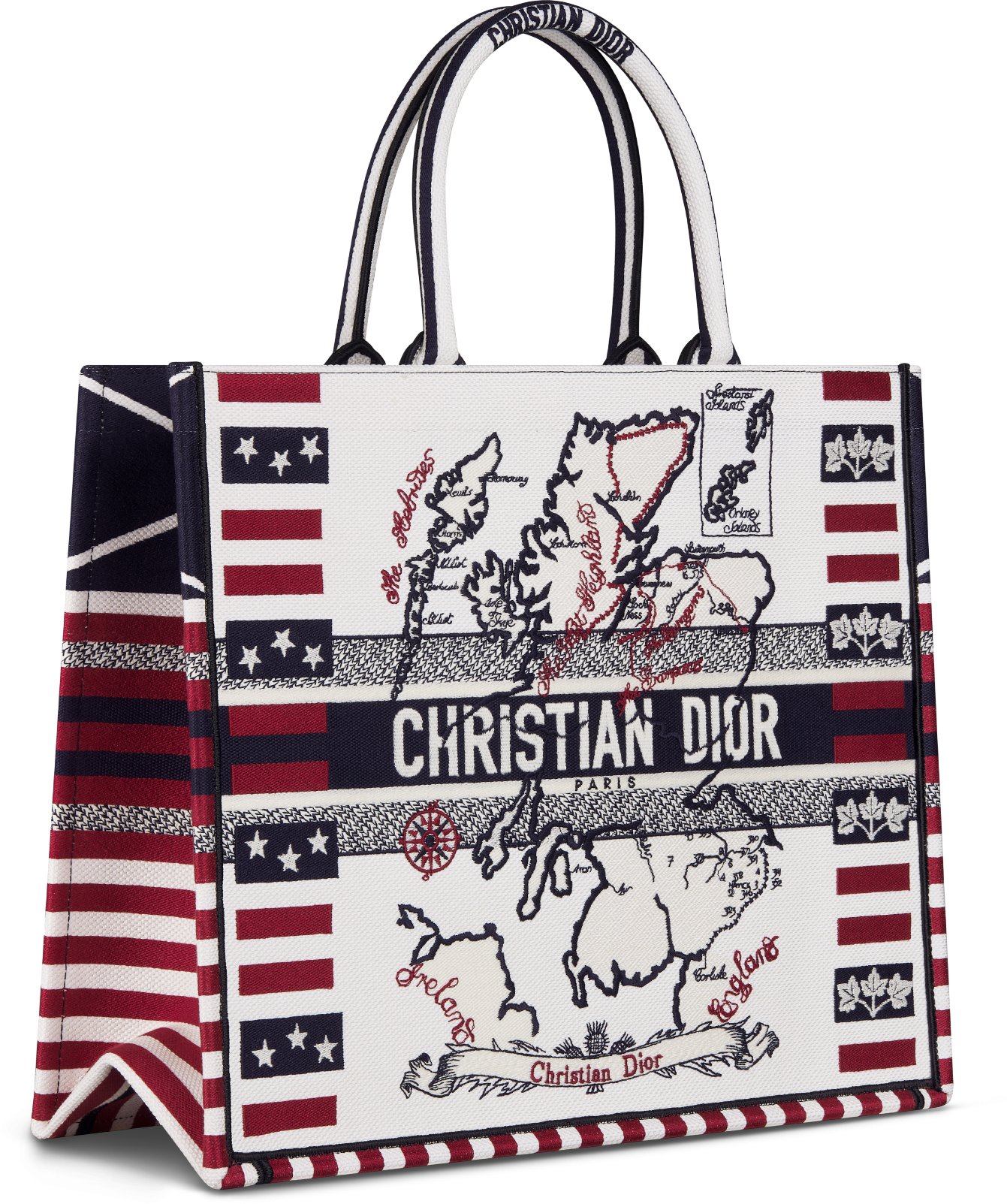 Large Dior Book Tote Multicolor Dior Scotland Map Embroidery (42 x 35 x ...