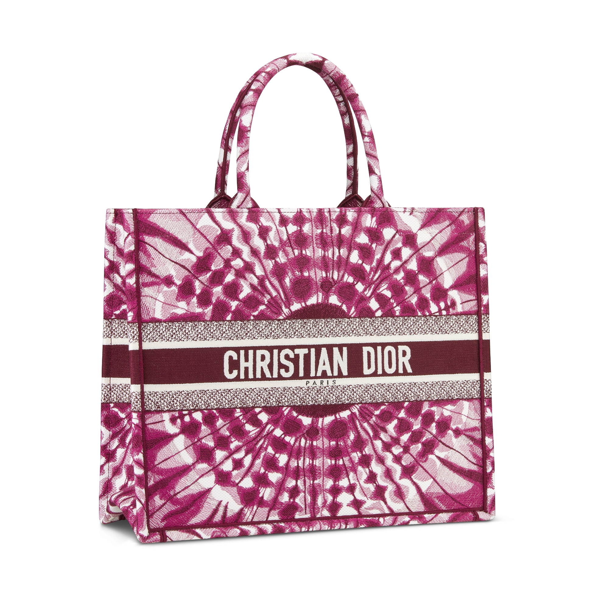 Miss Dior Large Dior Book Tote Purple Tie & Dior Embroidery (42 x 35 x ...