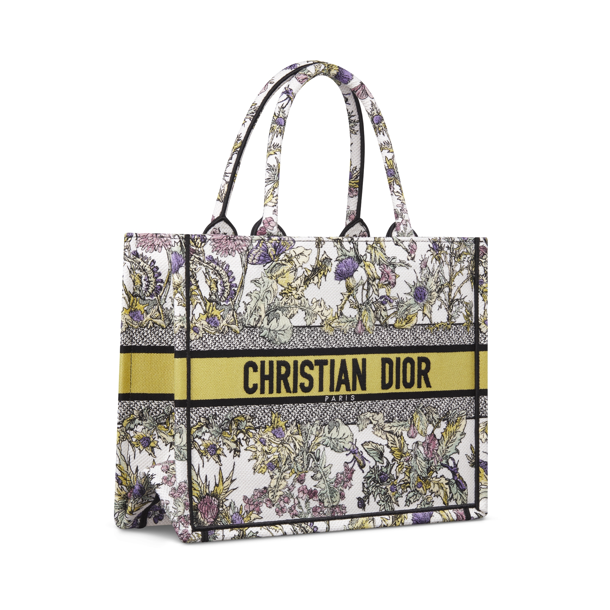 Medium Dior Book Tote Latte Embroidery with Yellow Multicolor Dior ...