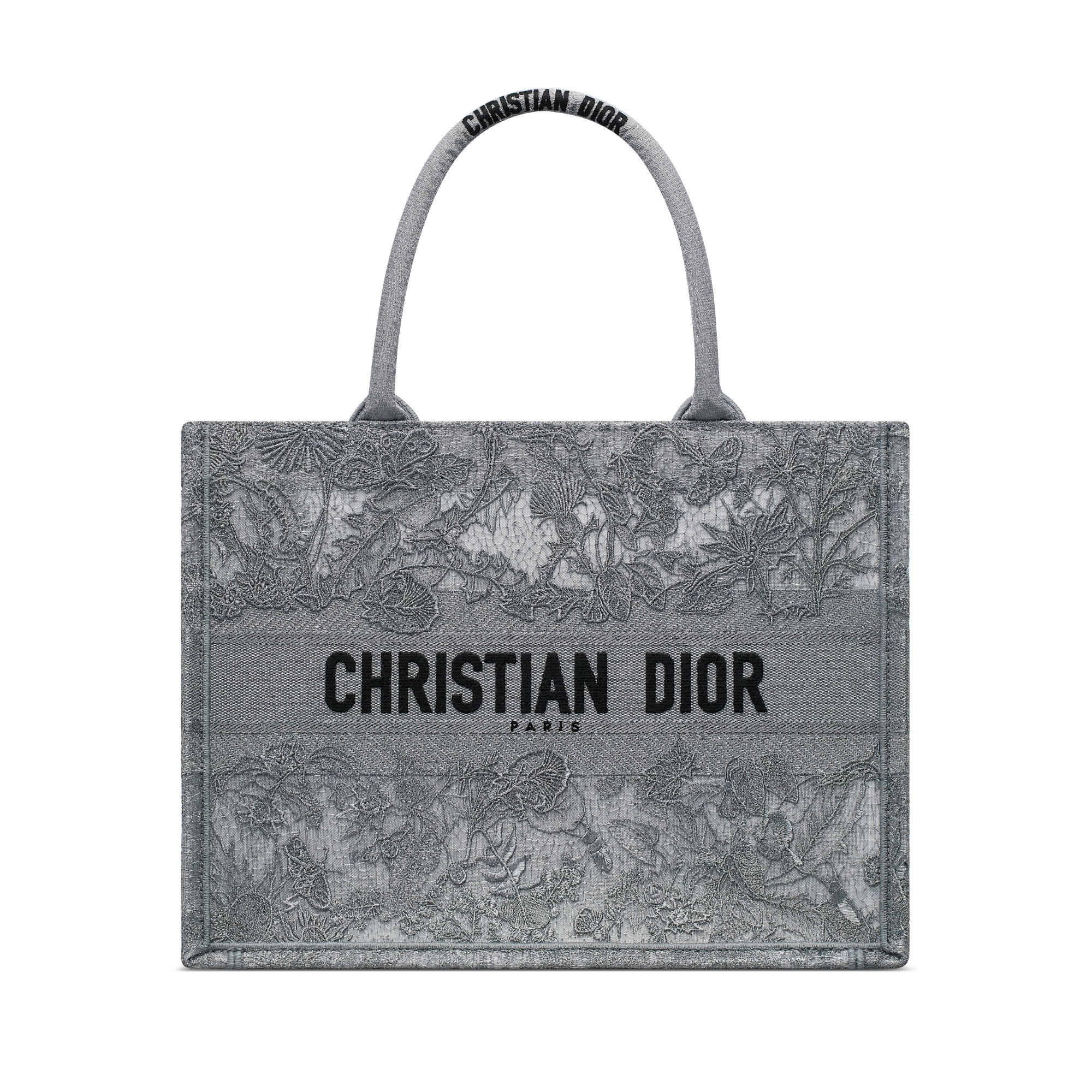 Dior Or Medium Dior Book Tote Dior Chardons Macramé Embroidery in Silver-Tone Metallic Thread ...