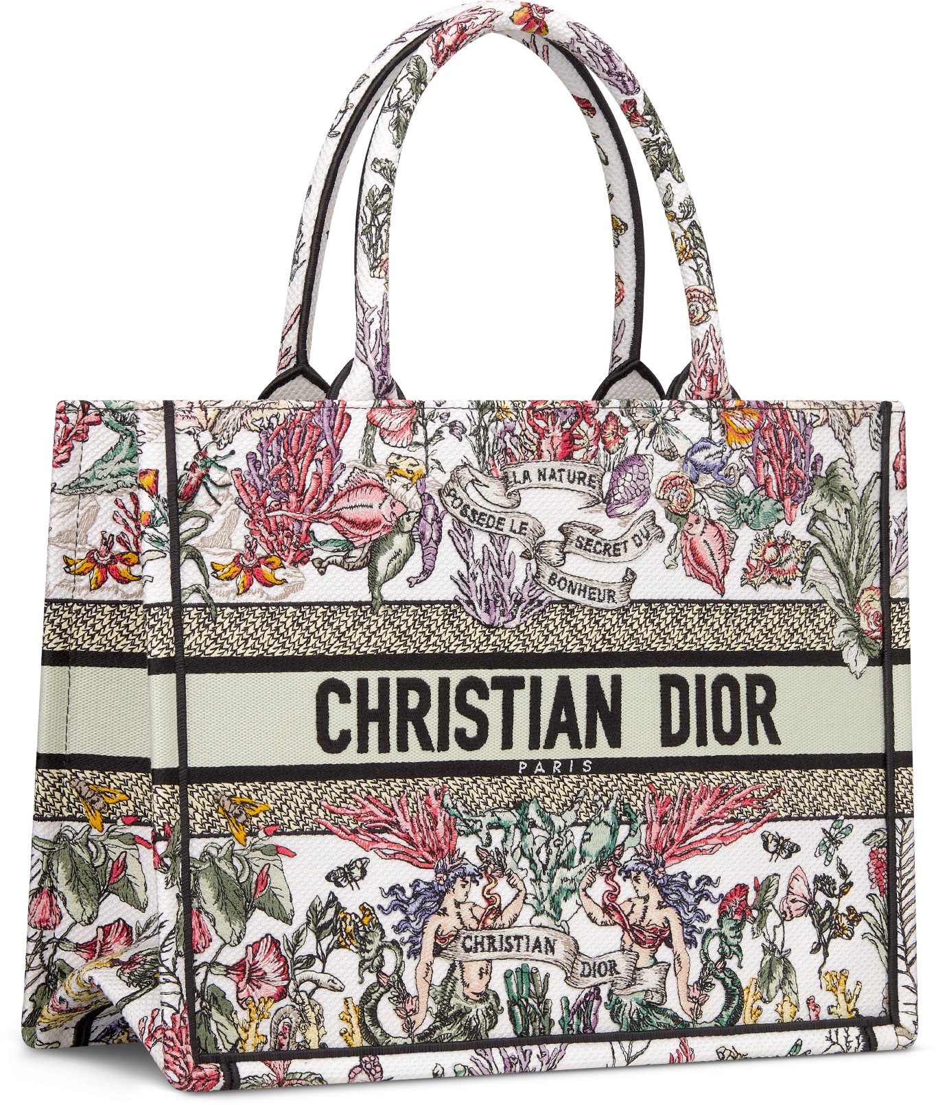 Medium Dior Book Tote Latte Embroidery with Multicolor Dior Cabinet de ...