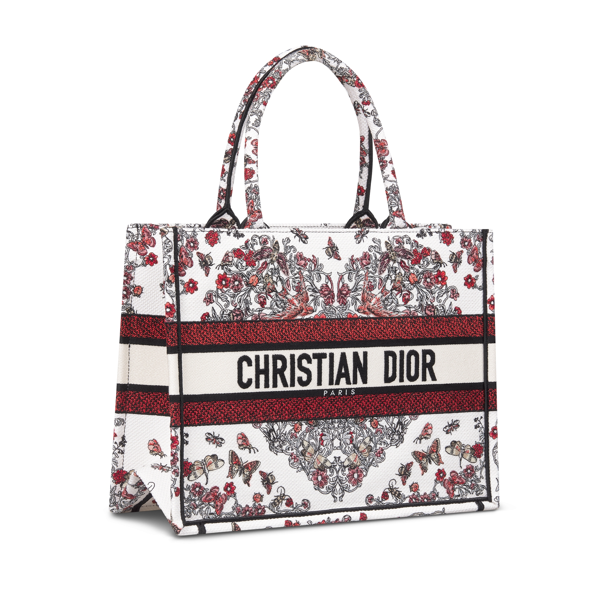Dioramour Dior Book Tote 미디엄 백 라떼 자수 & 멀티 컬러 Coeur des Curiosités 모티브 ...