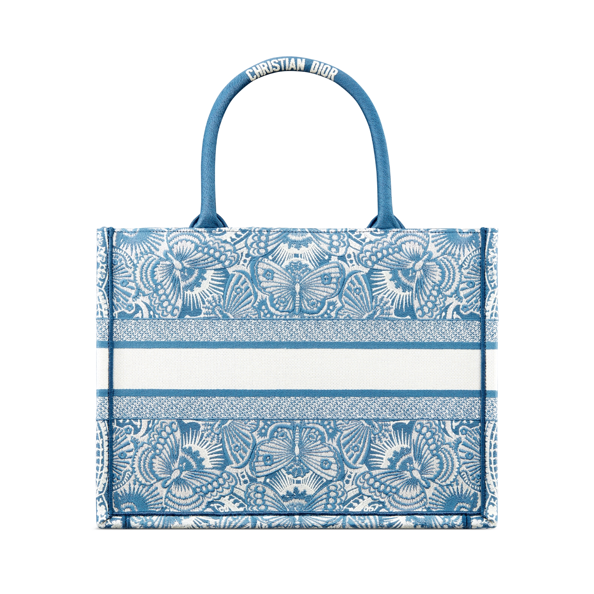 Medium Dior Book Tote Celestial Blue and White D-Butterfly Paisley ...
