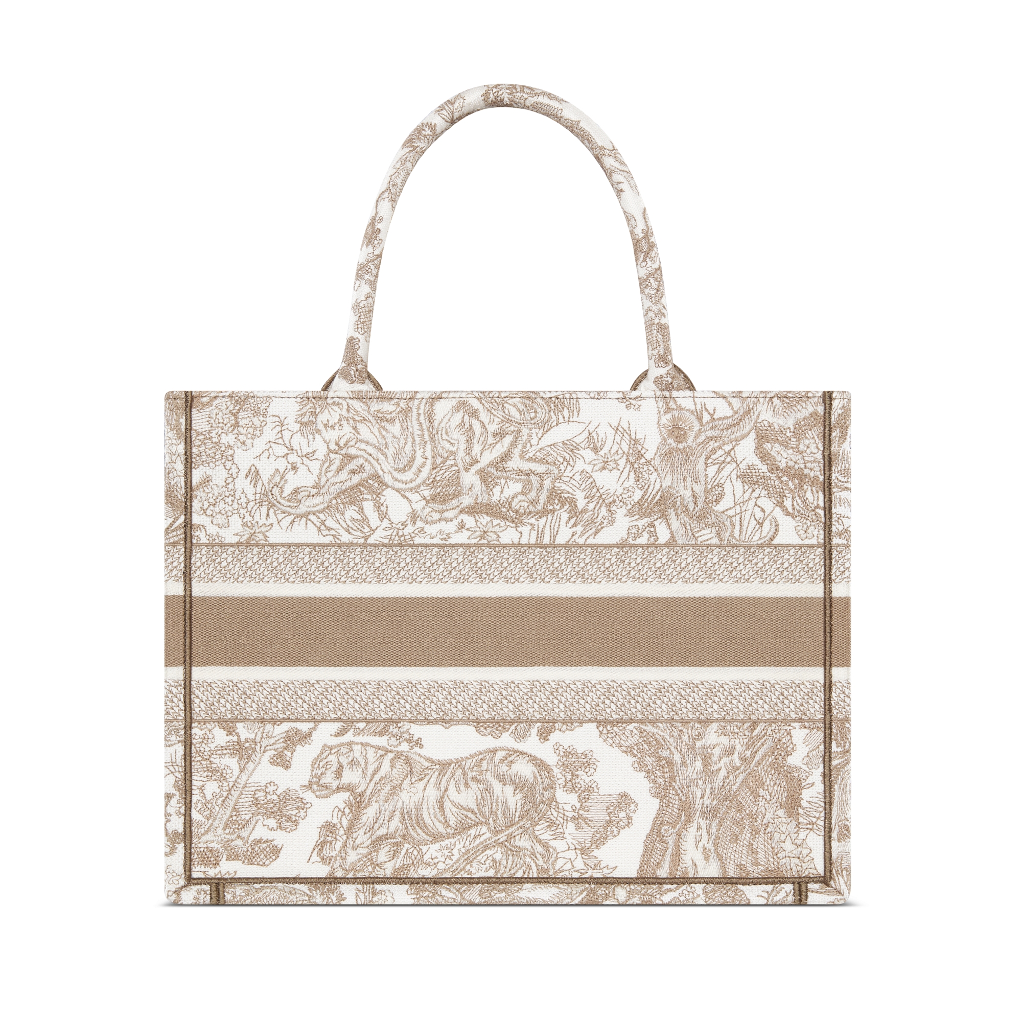 Medium Dior Book Tote White and Beige Toile de Jouy Sauvage Embroidery ...
